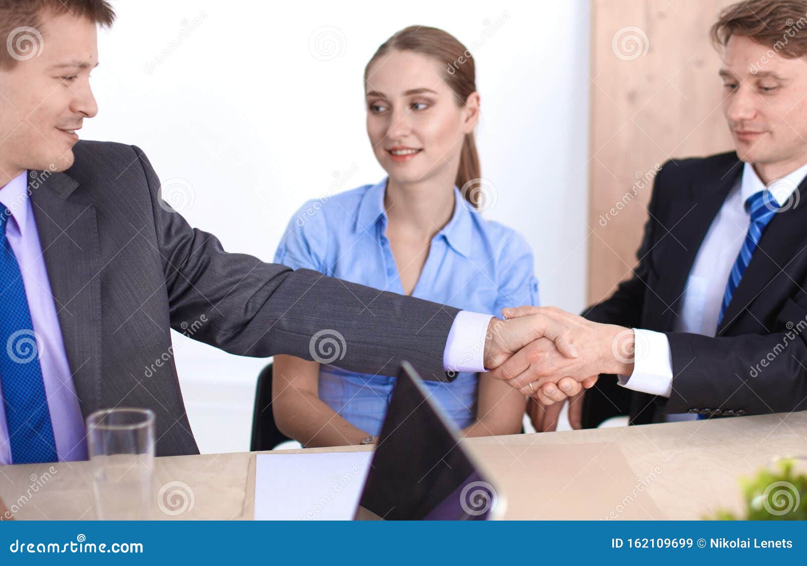 Business Meeting - Manager Discussing Work with His Colleagues Stock ...
