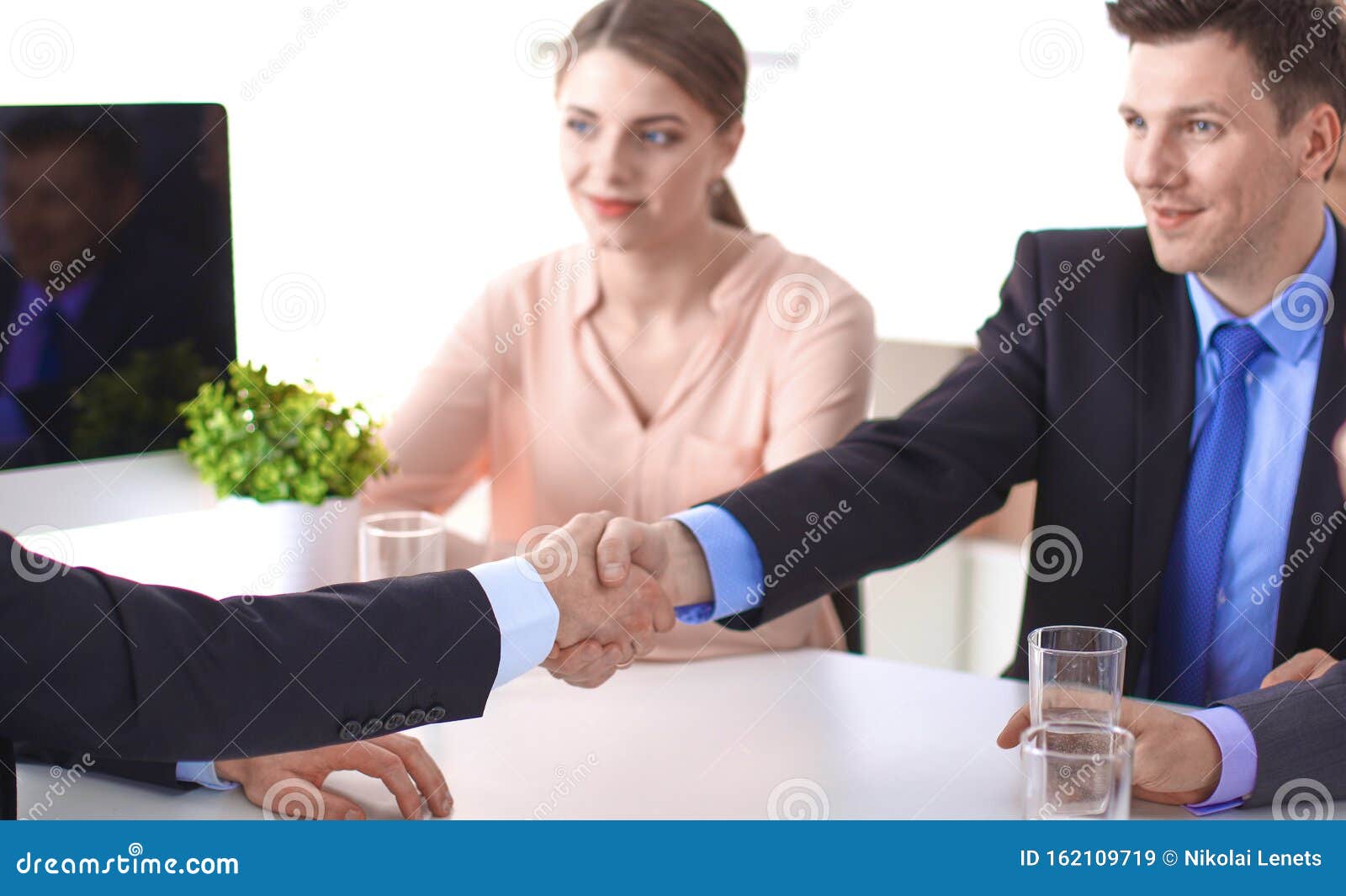 Business Meeting - Manager Discussing Work with His Colleagues Stock ...