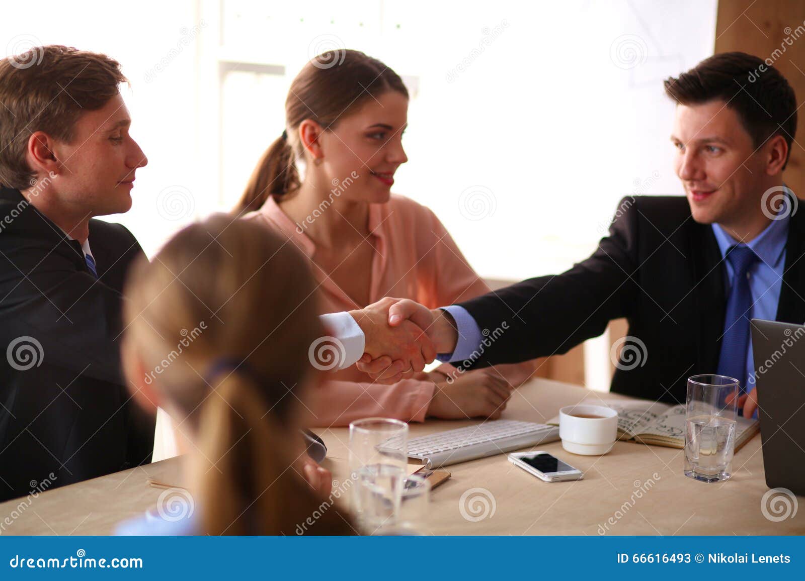 Business Meeting - Manager Discussing Work with His Colleagues Stock ...