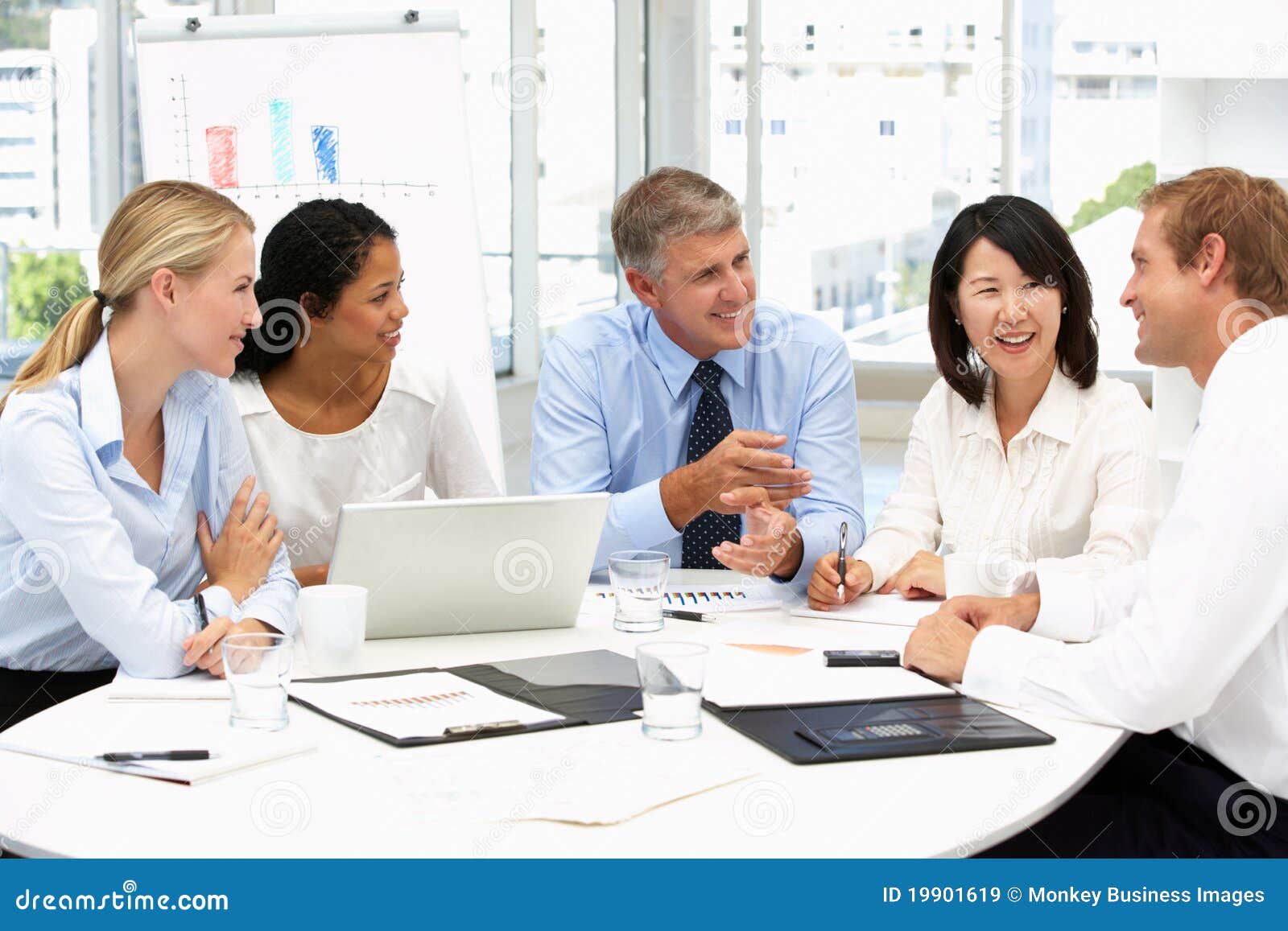 Business Meeting in an Office Stock Image - Image of business, laptop ...