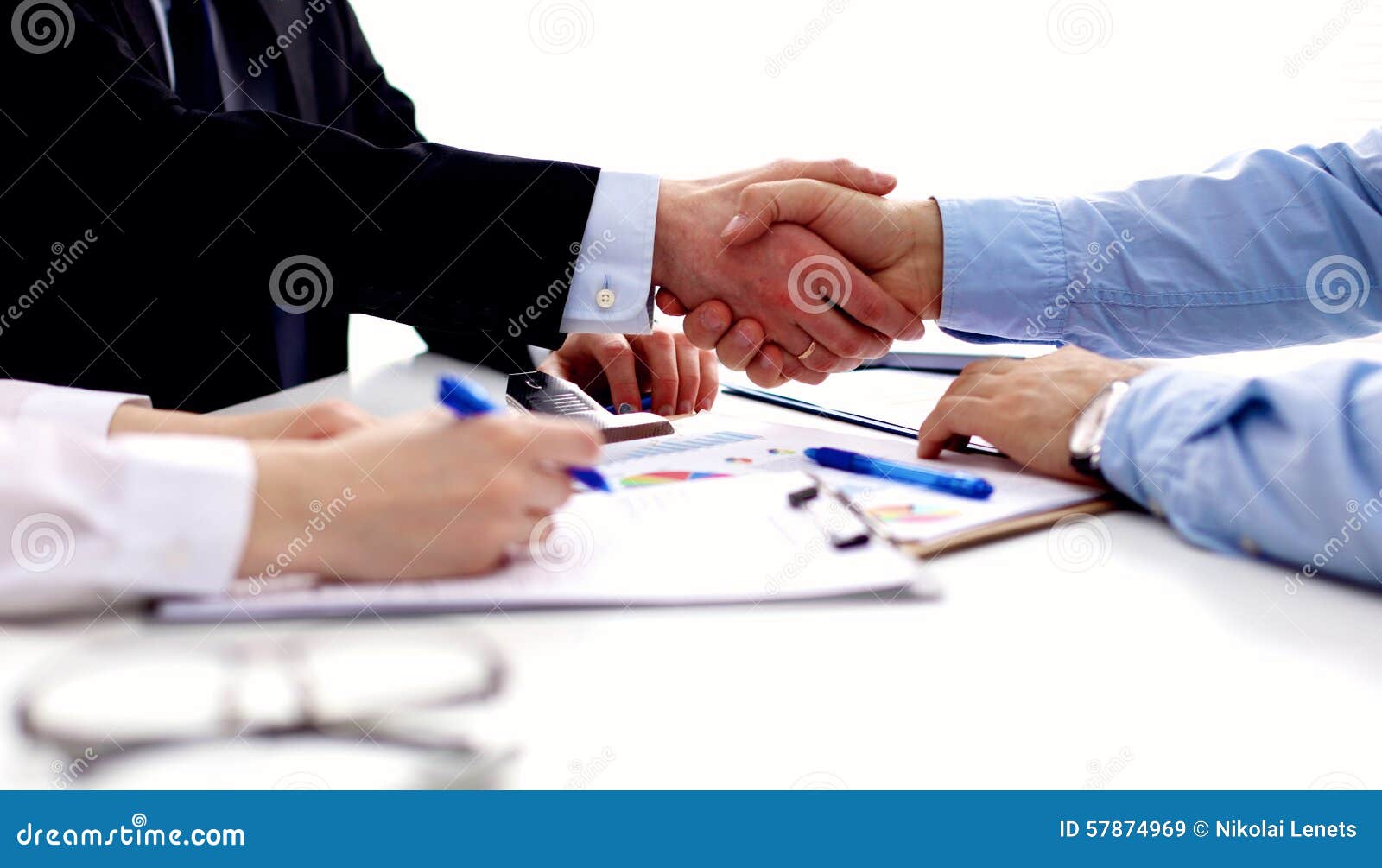 Business Meeting at Office. Handshake in Office Stock Image - Image of ...