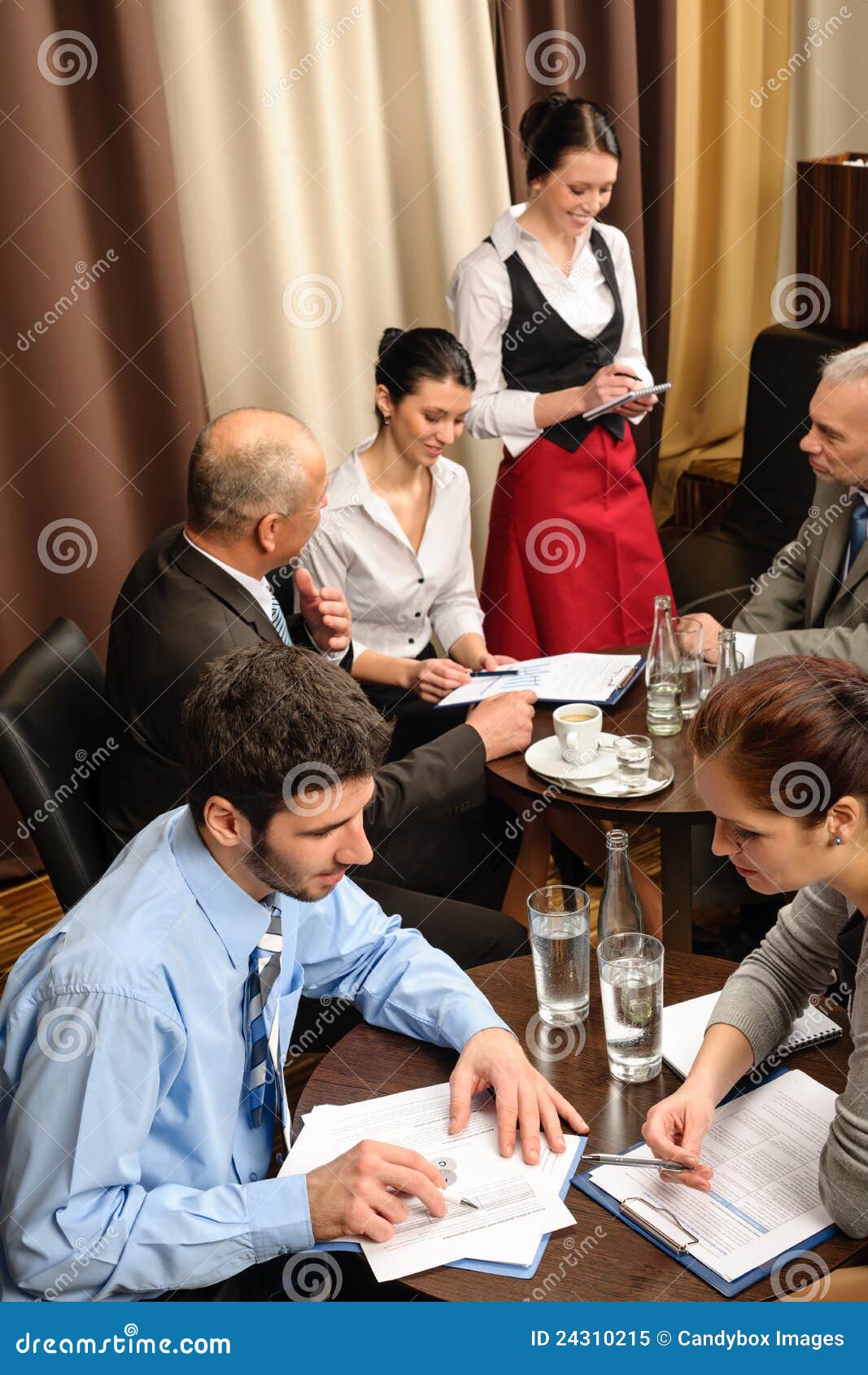 Business Meeting People Dealing at Restaurant Stock Image - Image of ...