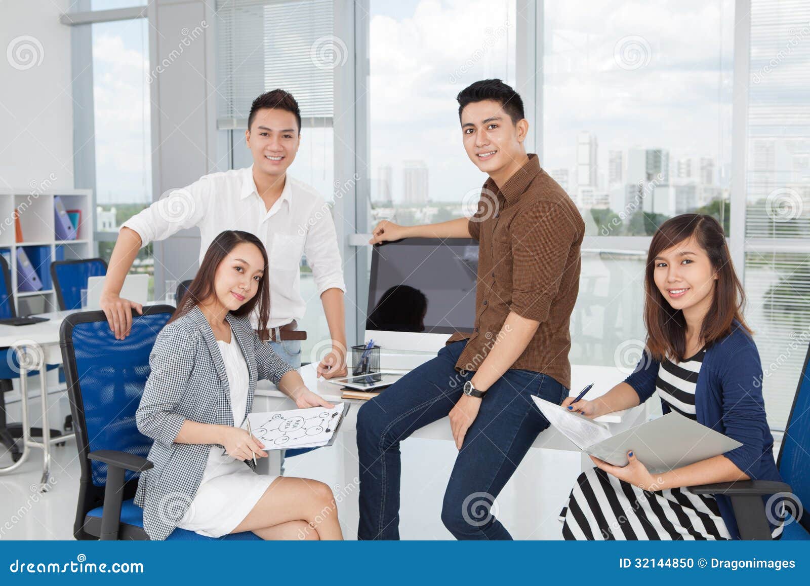 Business meeting stock photo. Image of joined, handsome - 32144850