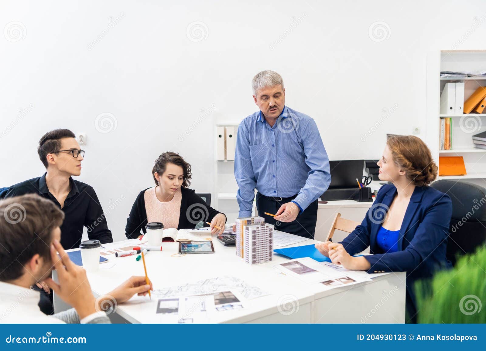 A Business Meeting with a Senior Manager Stock Image - Image of ...