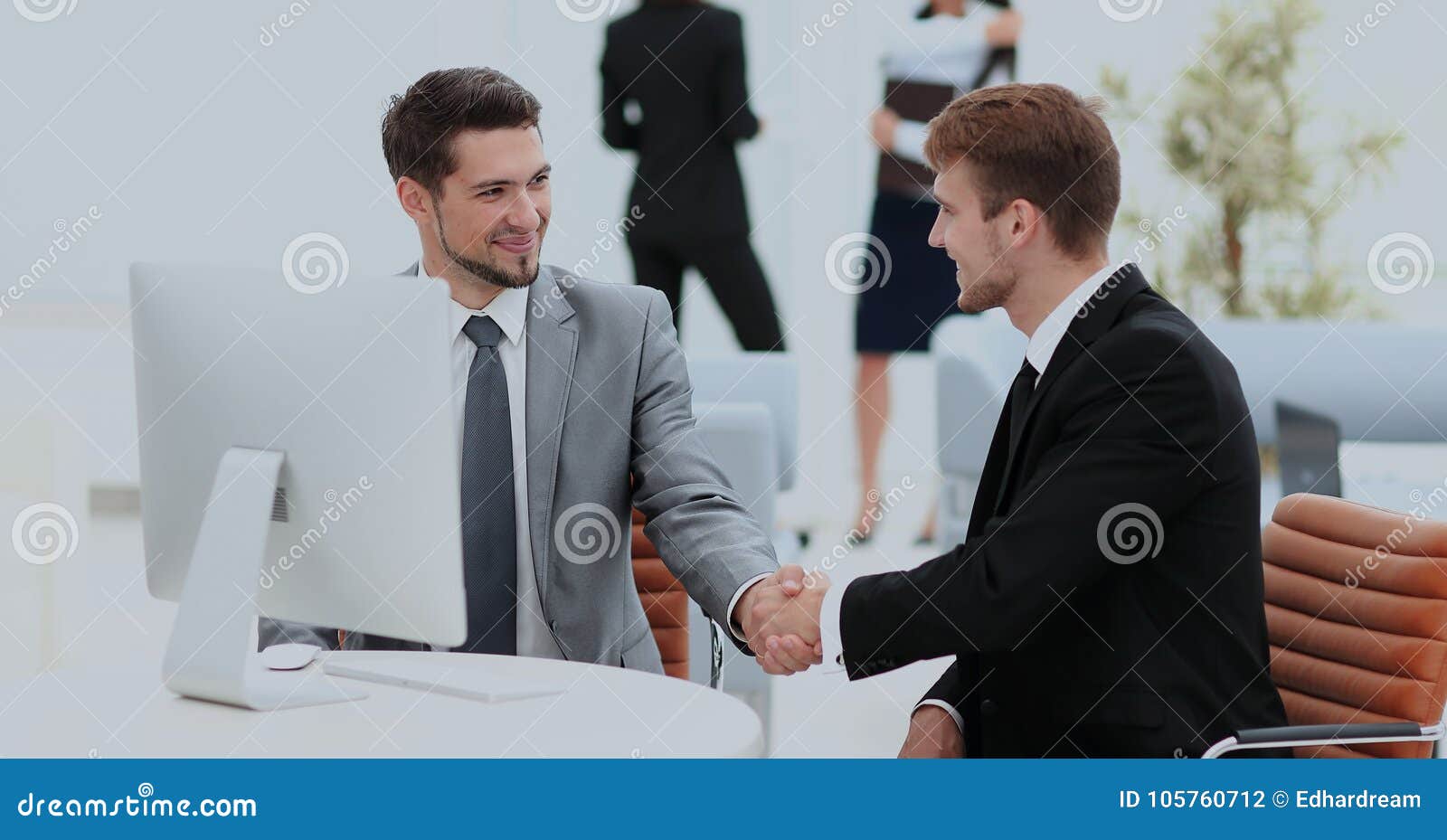 Business Meeting at the Table with Handshake Stock Photo - Image of ...