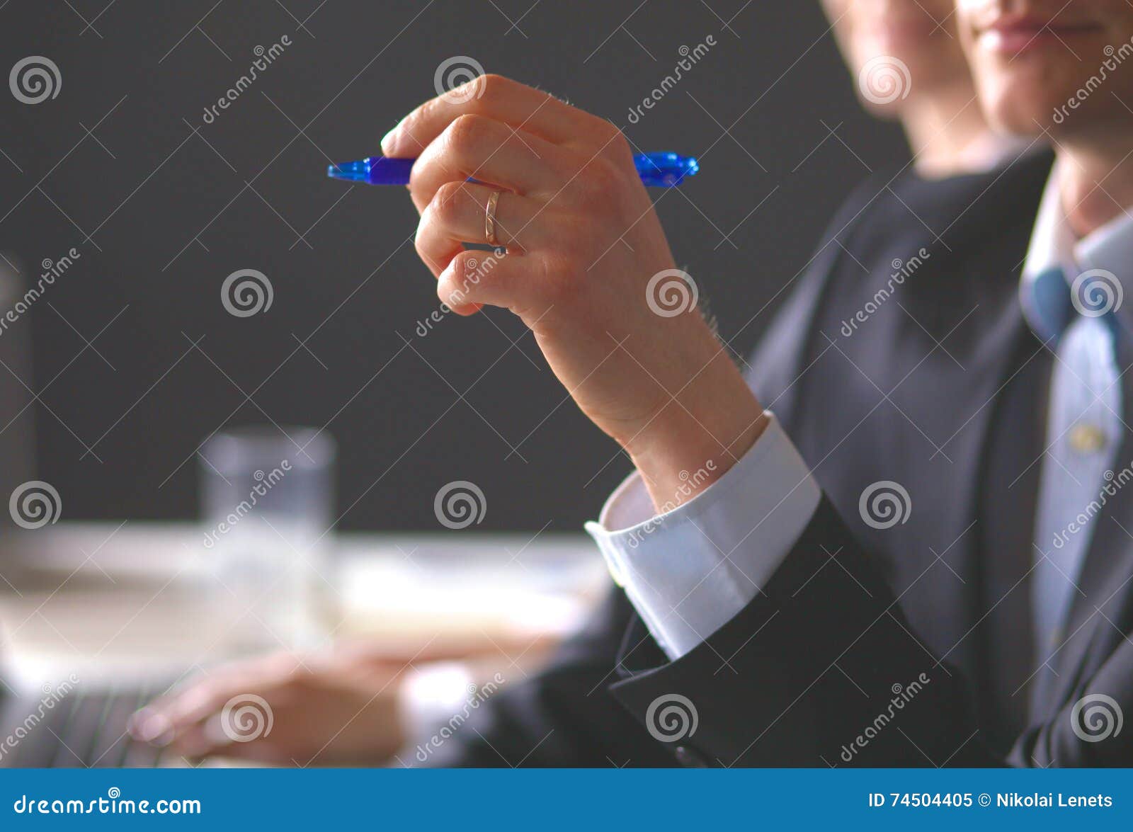 Business Meeting at the Table Shaking Hands Conclusion of the Contract ...