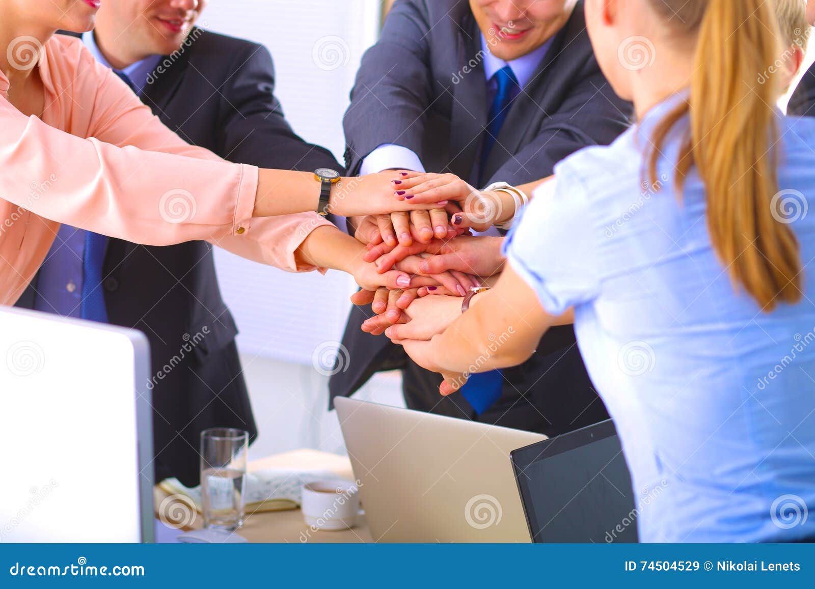 Business Meeting at the Table Shaking Hands Conclusion of the Contract ...