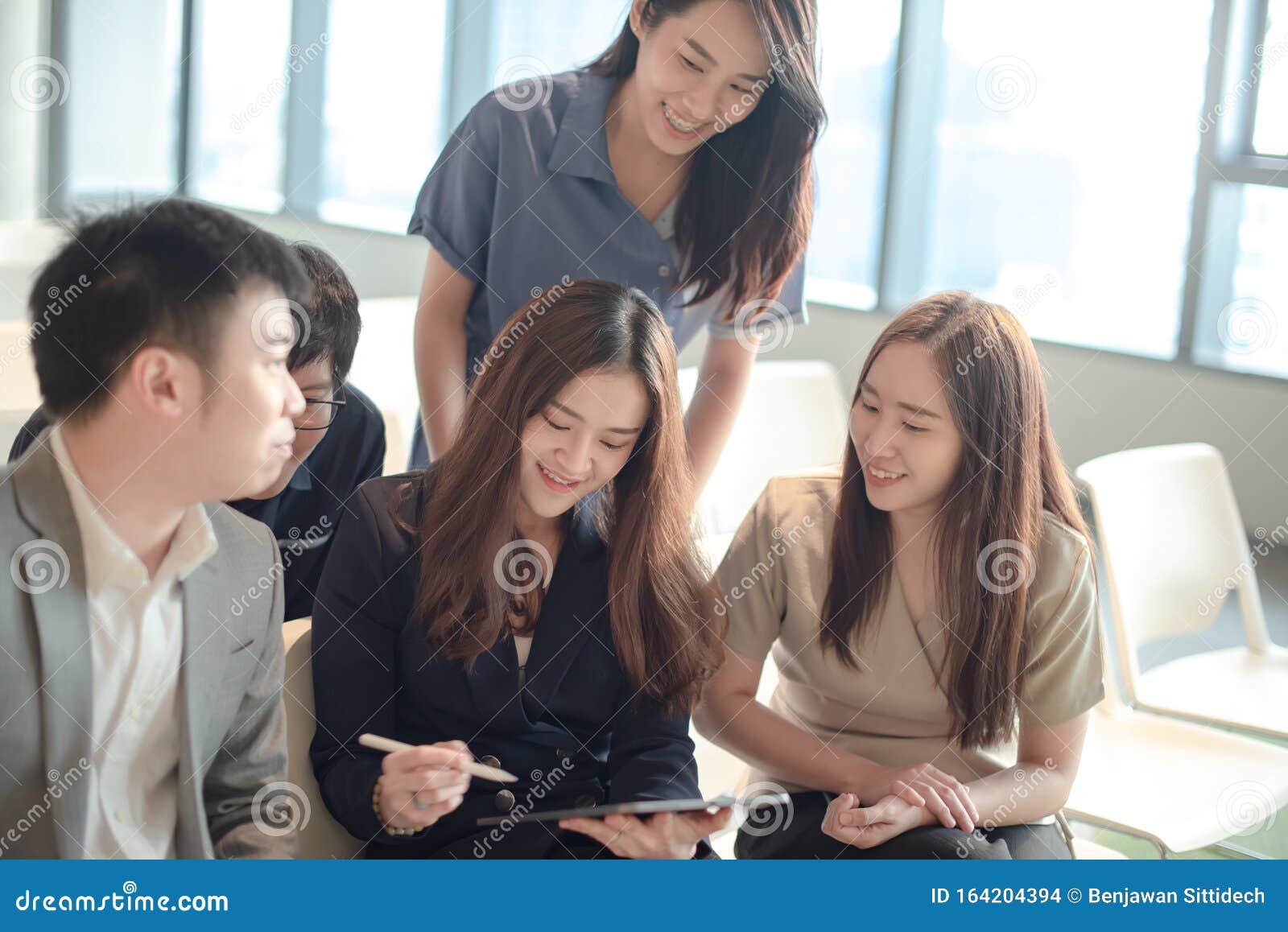 Asian Colleagues Discussing in Conference Room Stock Photo - Image of ...
