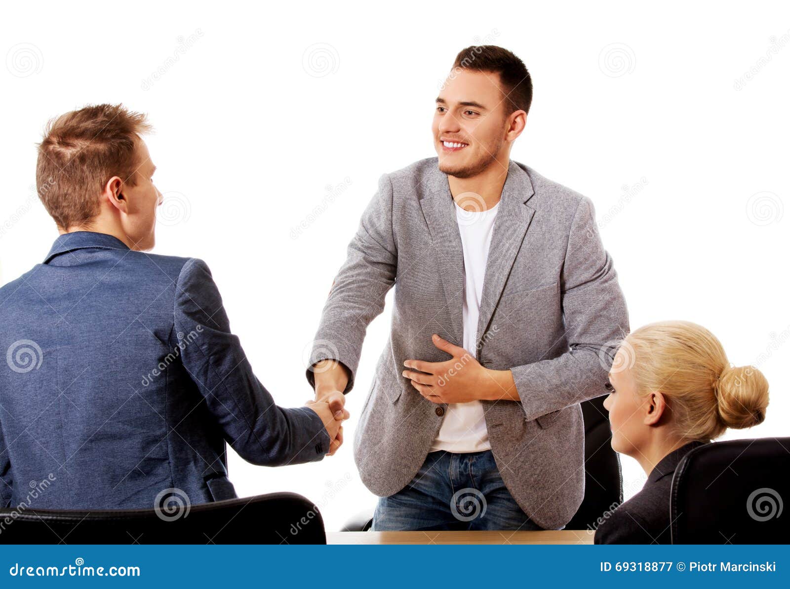 Business Meeting-three People Sitting and Talking Stock Image - Image ...