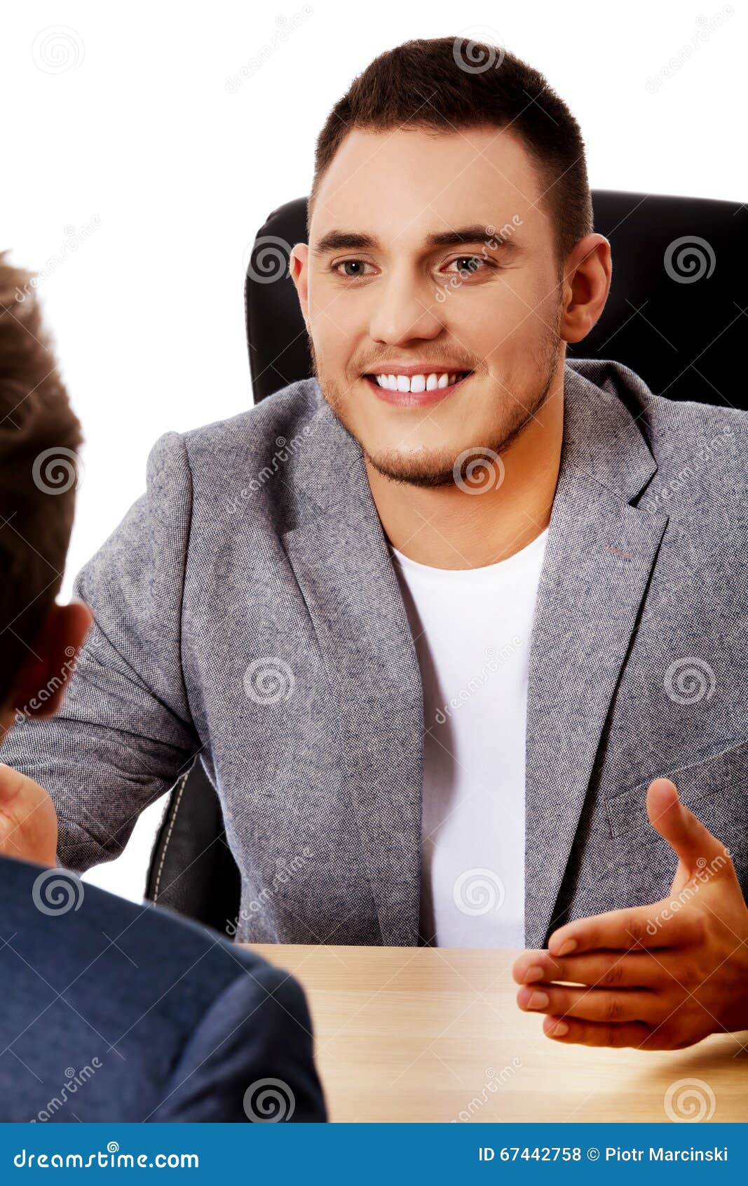 Business Meeting - Two Men Sitting and Talking Stock Photo - Image of ...