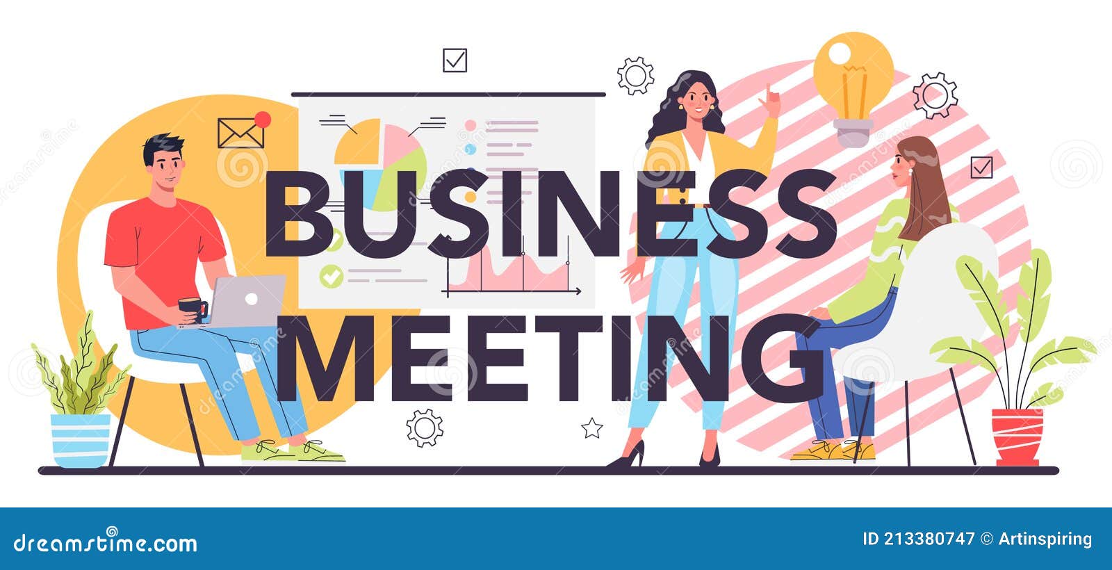 Business Meeting Typographic Header. Business Negotiations and ...