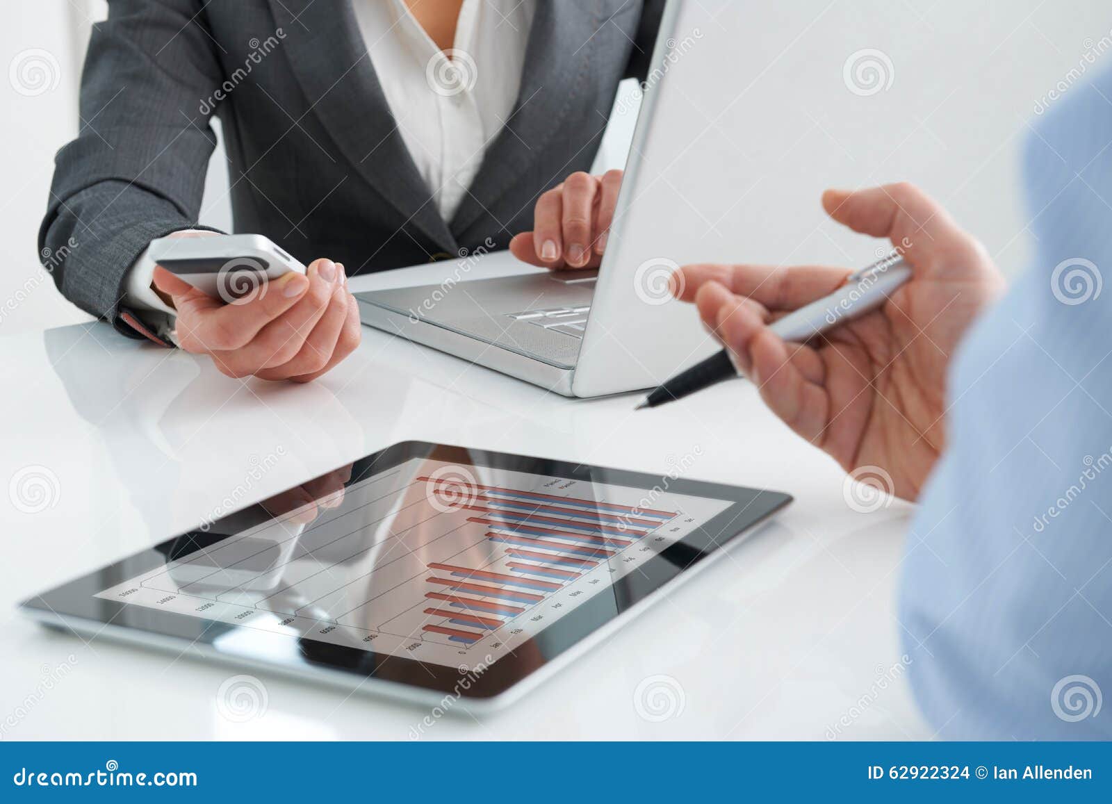 Business Meeting Using Digital Tablet, Laptop and Mobile Phone Stock ...