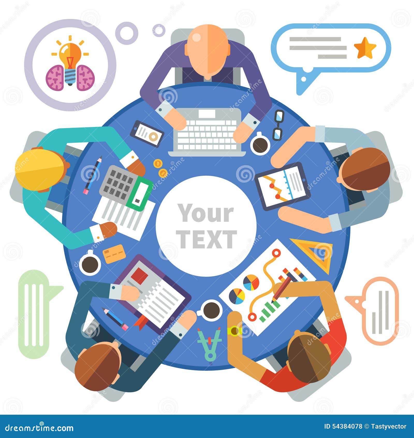 Business meeting stock vector. Illustration of coffee - 54384078