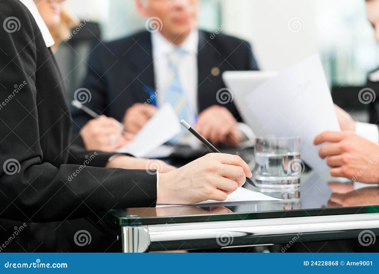 Business Meeting with Work on Contract Stock Photo - Image of meeting ...