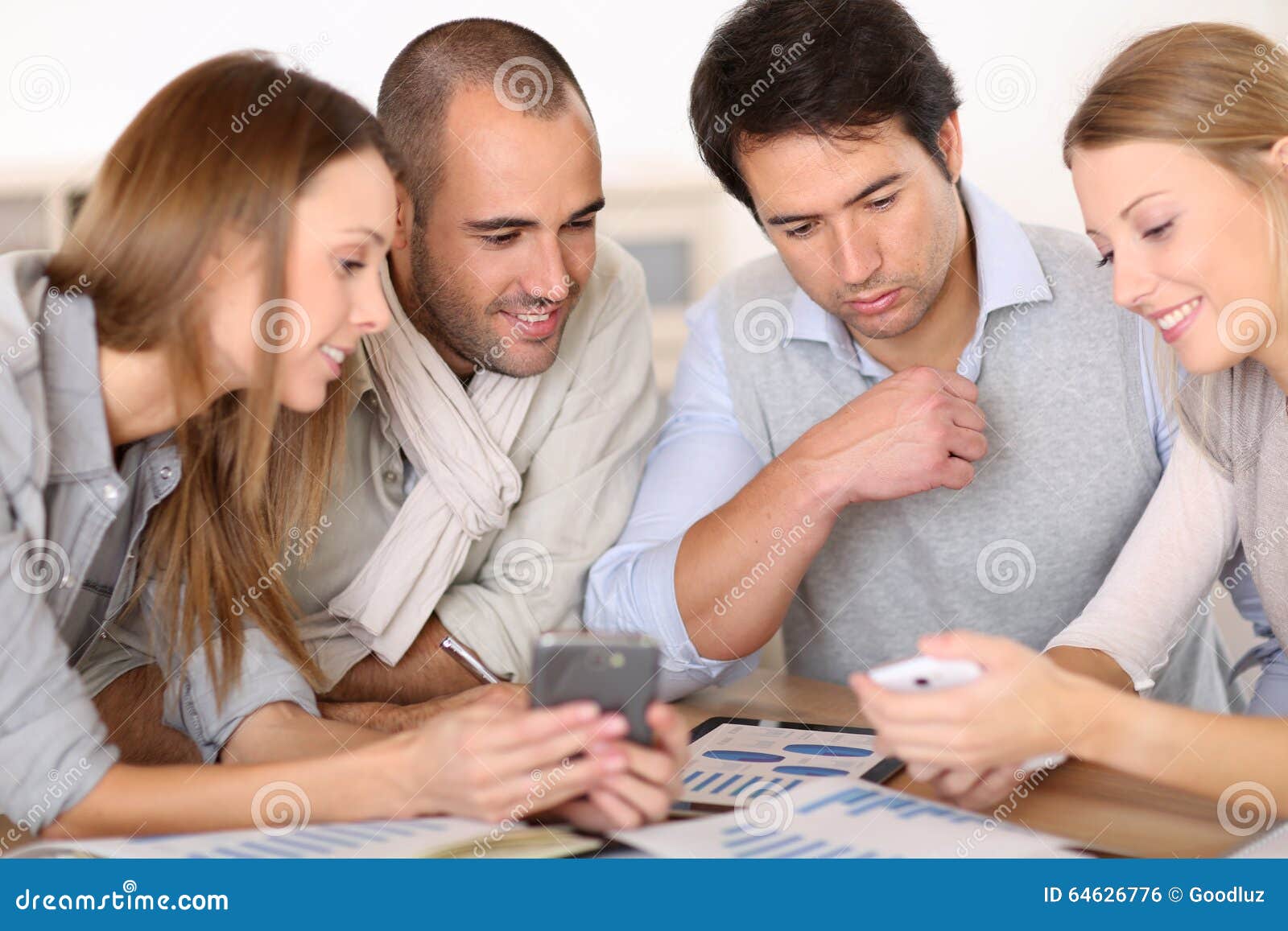Business Meeting of Young People Around the Table Stock Photo - Image ...