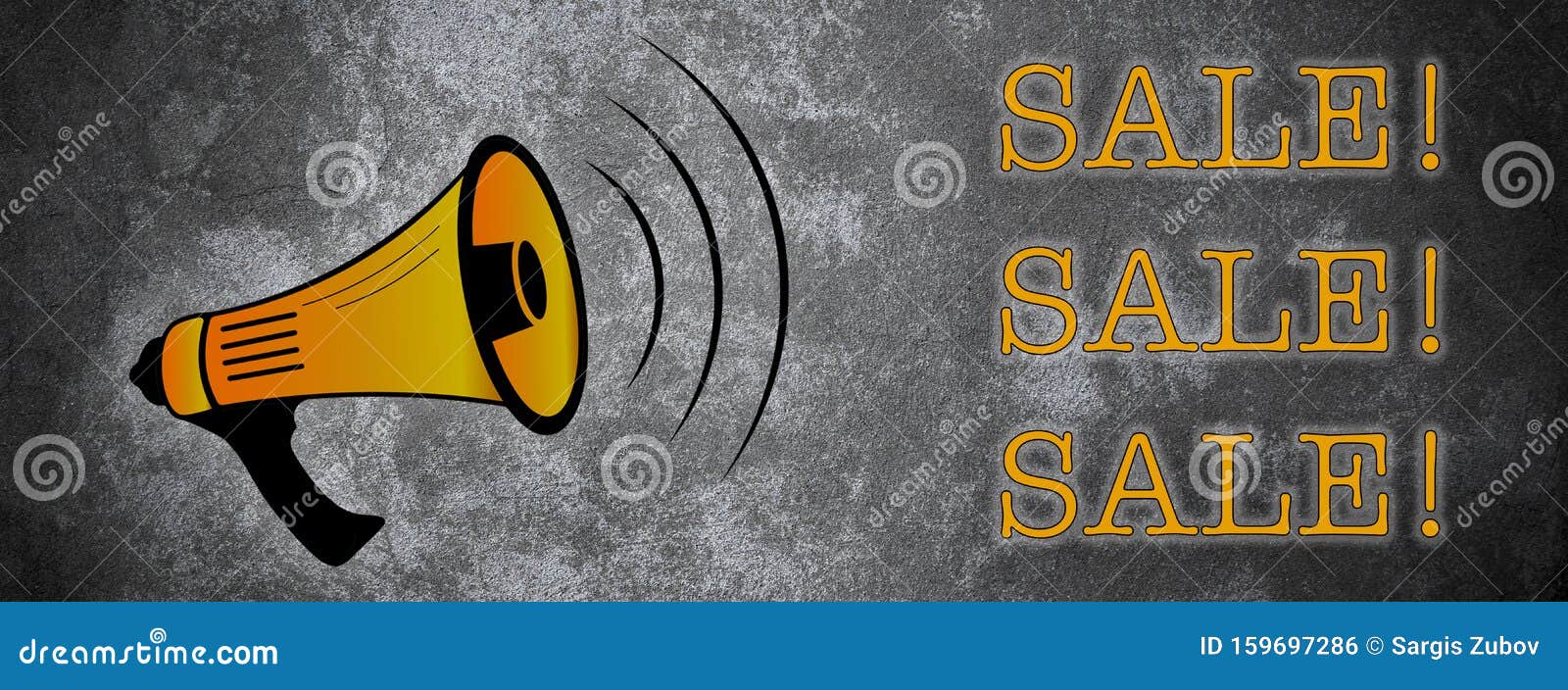 Business; Megaphone and Sale Stock Photo - Image of commercial, gray ...