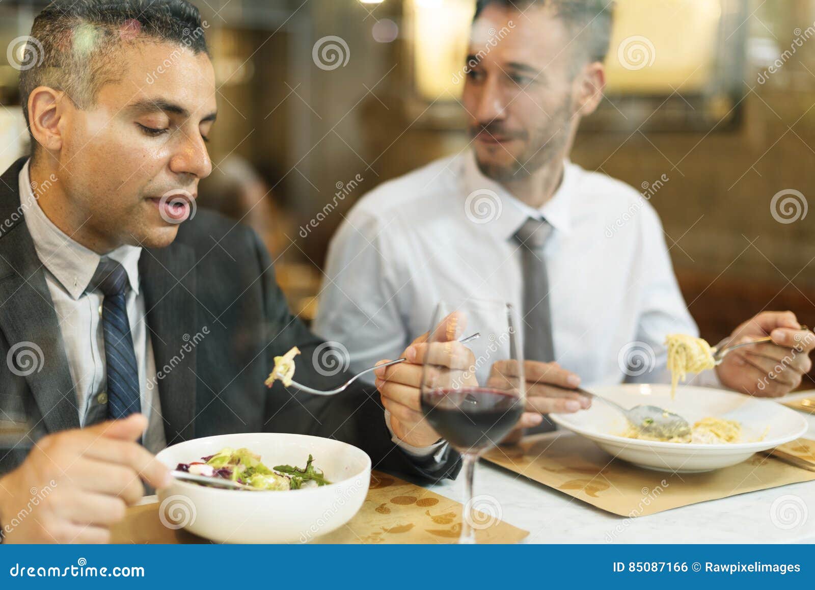Business Men Having Lunch Restaurant Concept Stock Photo - Image of ...