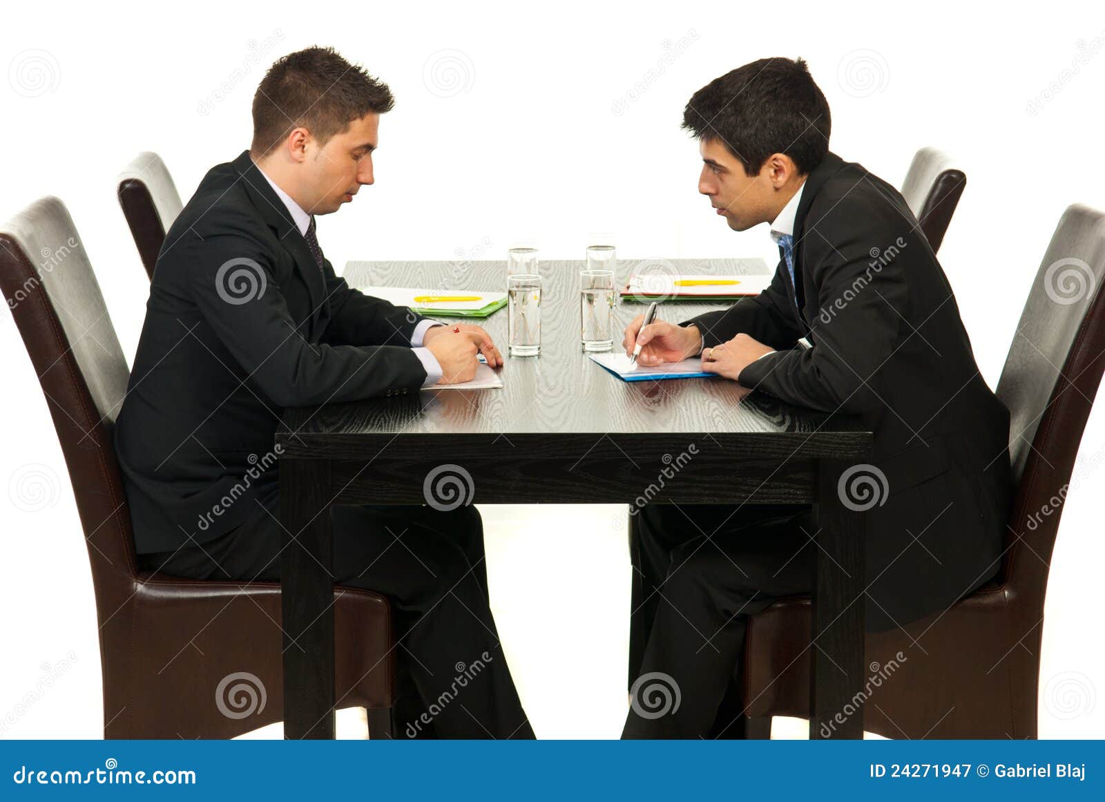 Business Men Having Meeting Stock Image - Image of conference, holding ...