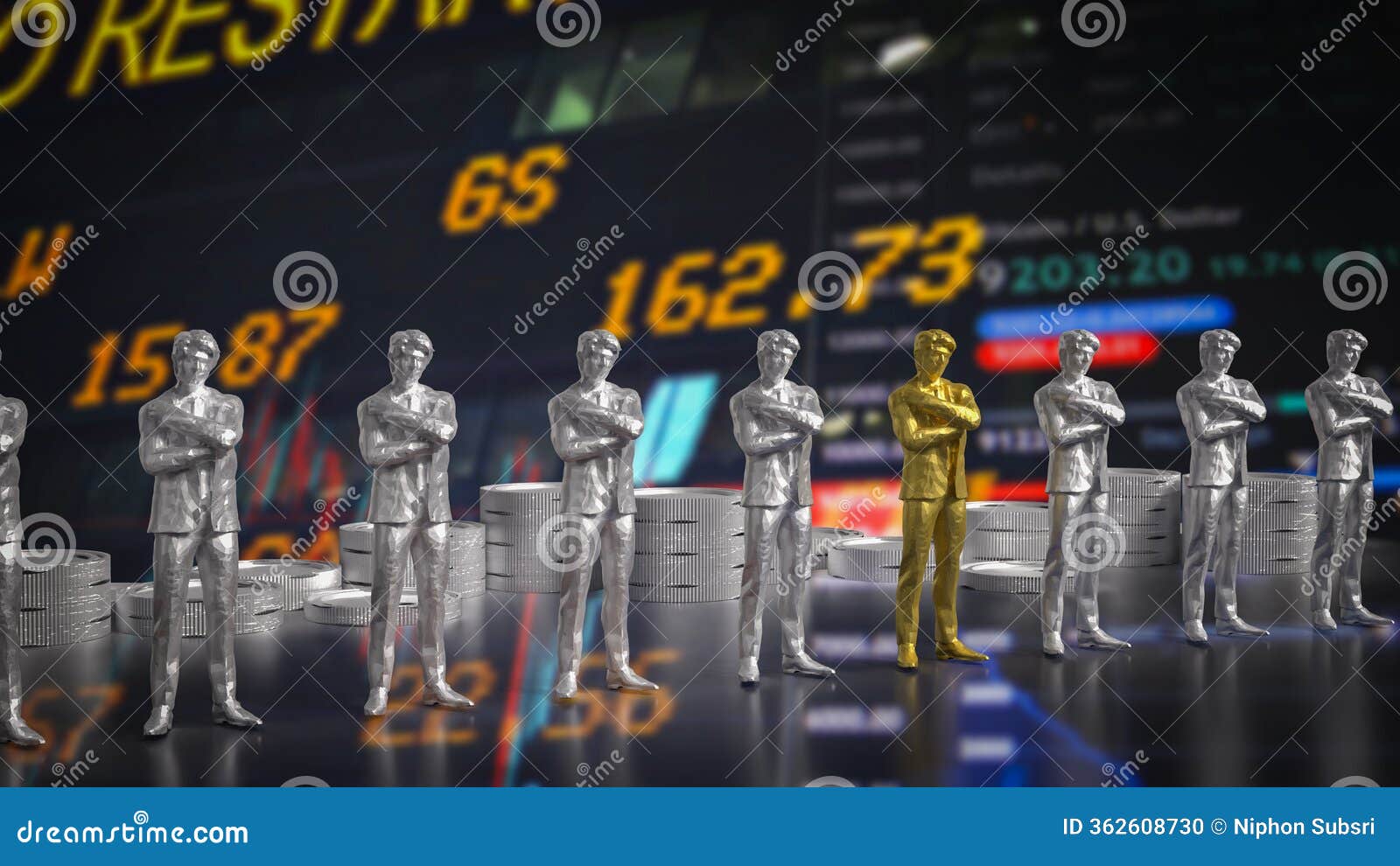 The Business Men for Human Resource Management Concept 3d Rendering ...