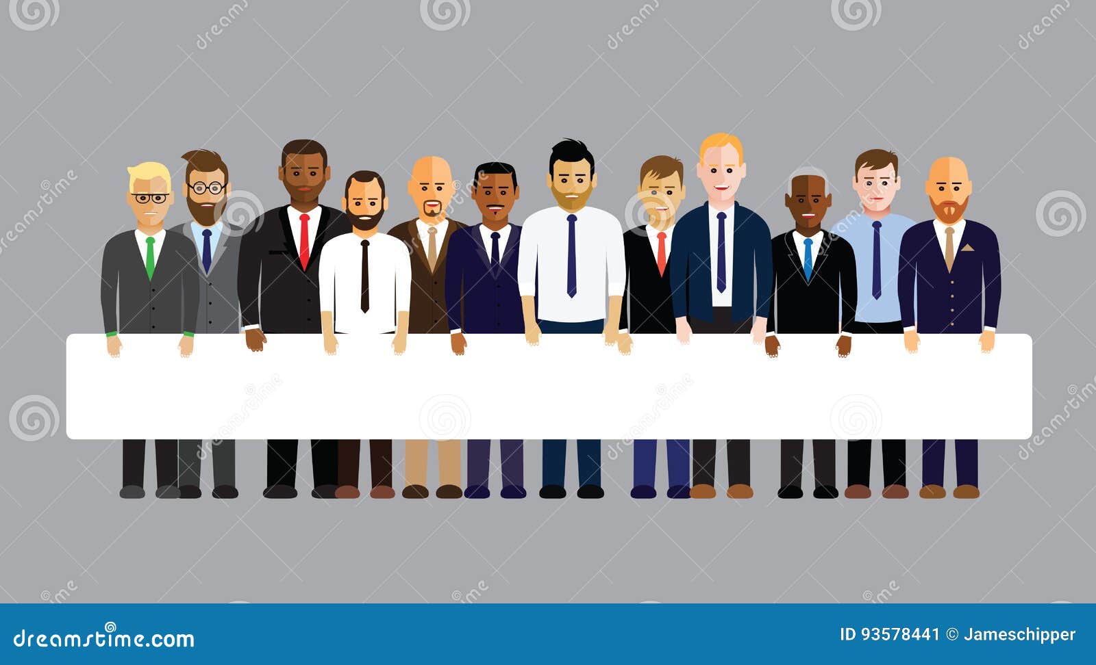 Business men in a line stock vector. Illustration of figures - 93578441
