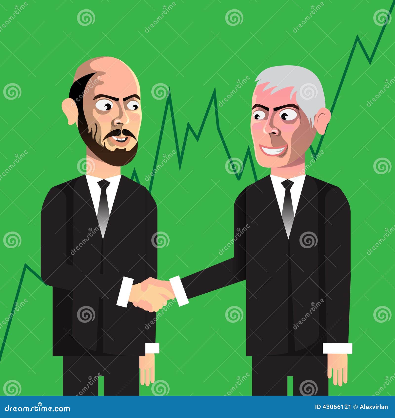 Business men making deal stock vector. Illustration of funny - 43066121