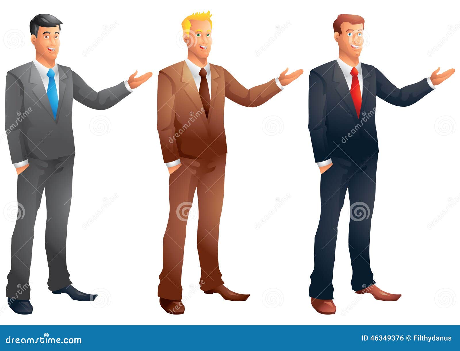 Business Men Presenting Set Stock Vector - Illustration of business ...