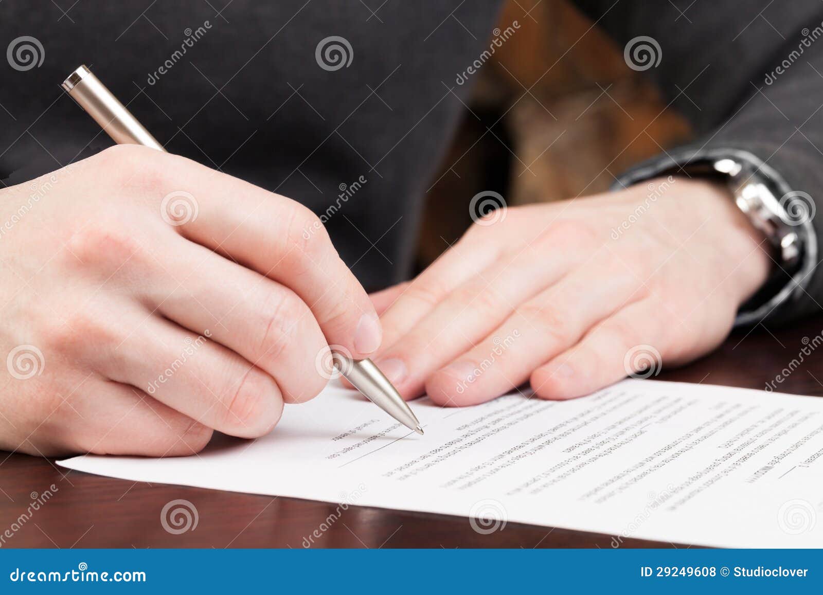 Business Men Reading Contract. Stock Photo - Image of form, hand: 29249608
