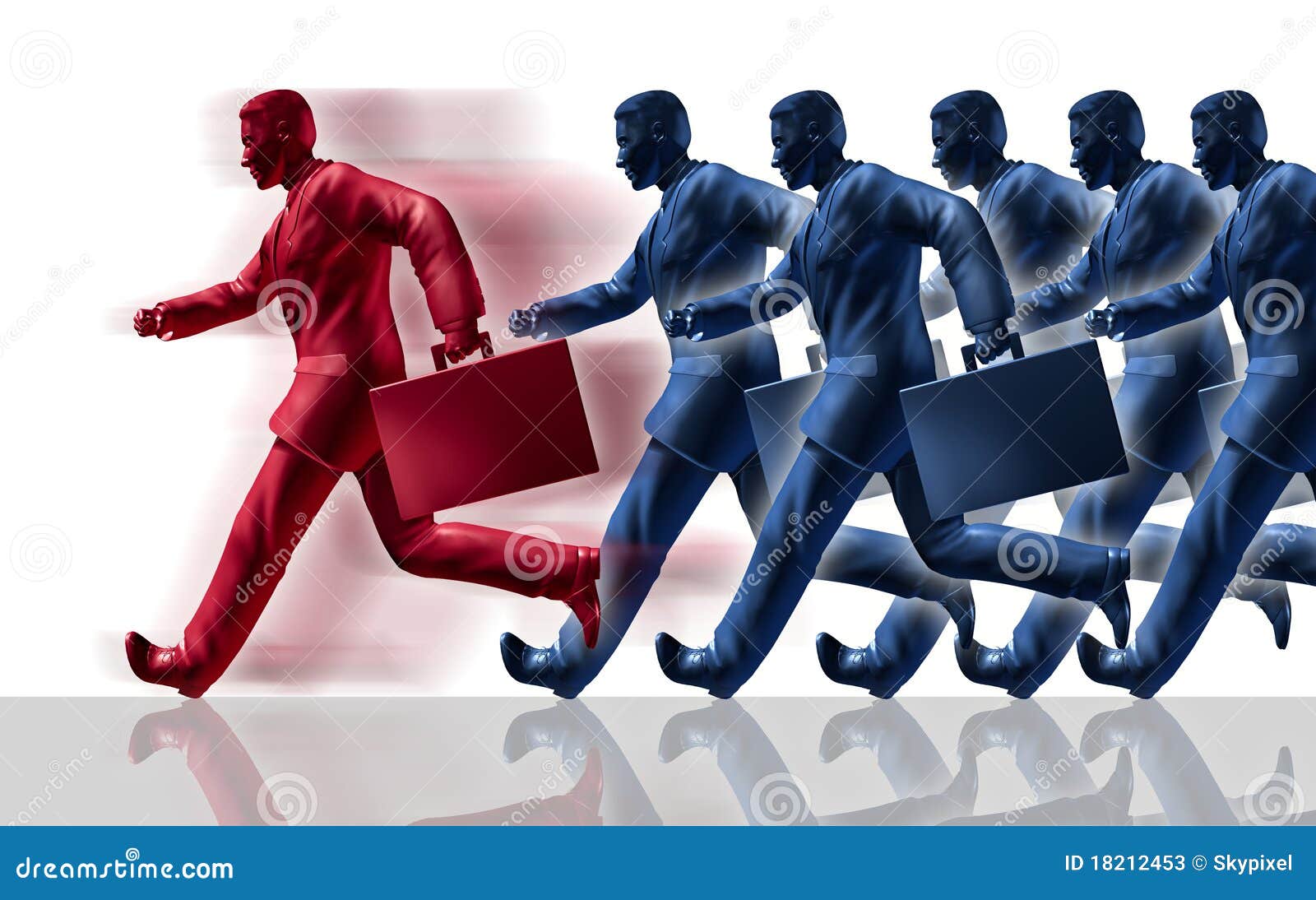 Business Men Running in a Race Stock Illustration - Illustration of ...