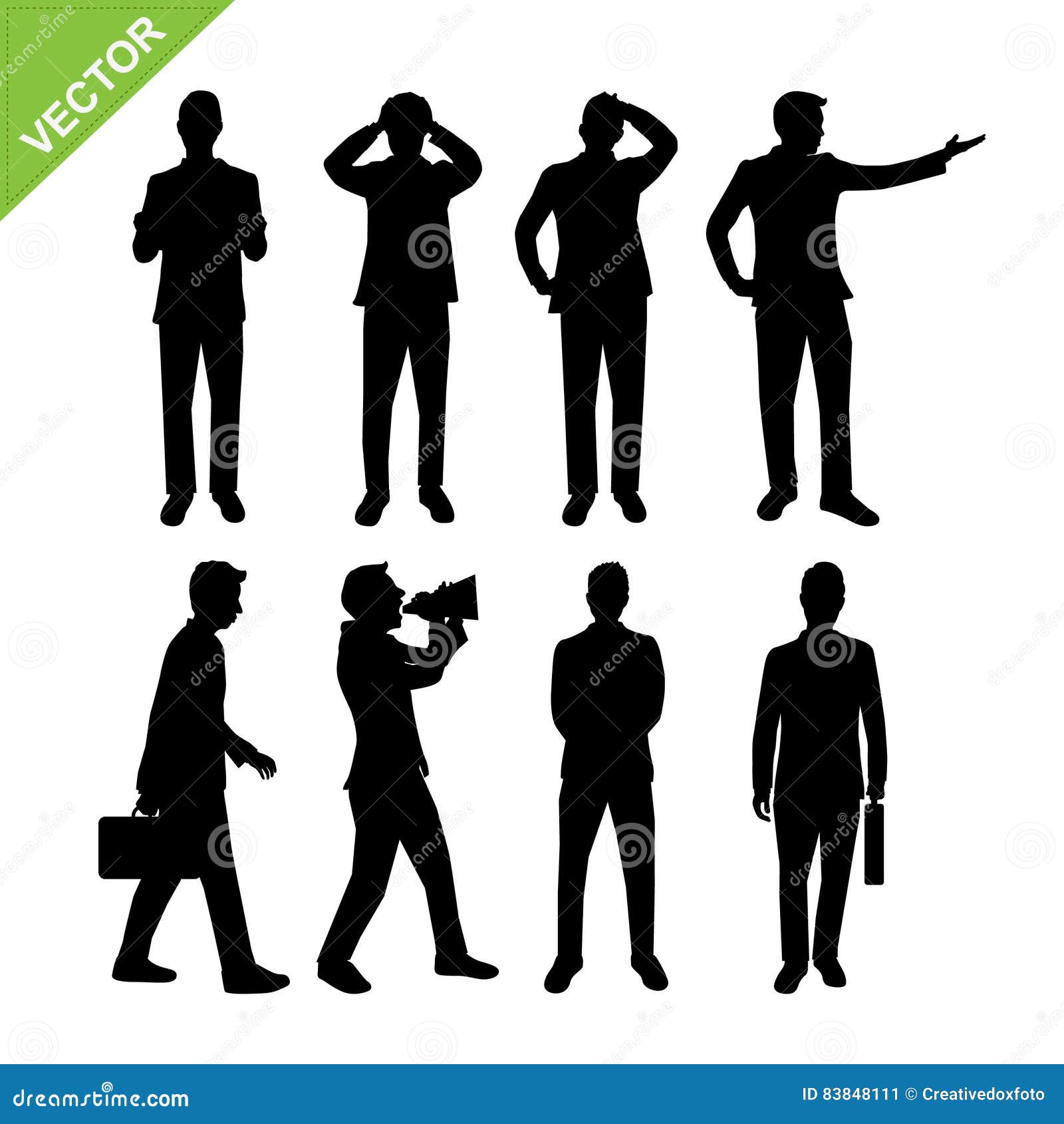 Business Men Silhouette Vector Stock Vector - Illustration of employee ...