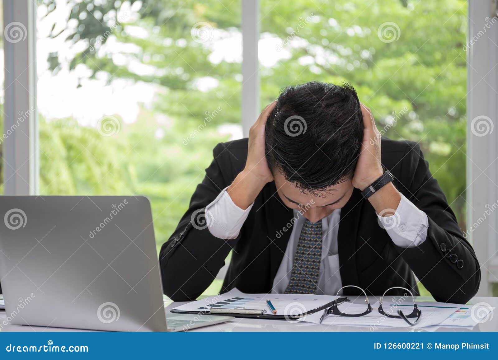 Business Men are Stressed with Work. Stock Image - Image of fail ...