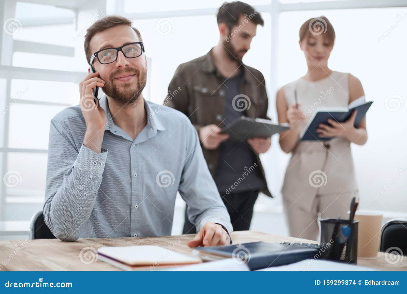 Business Man Talking To a Client on a Smartphone Stock Photo - Image of ...