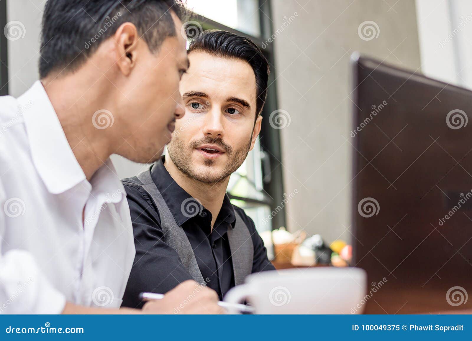 Business Man Talking about Work Stock Image - Image of idea, executive ...