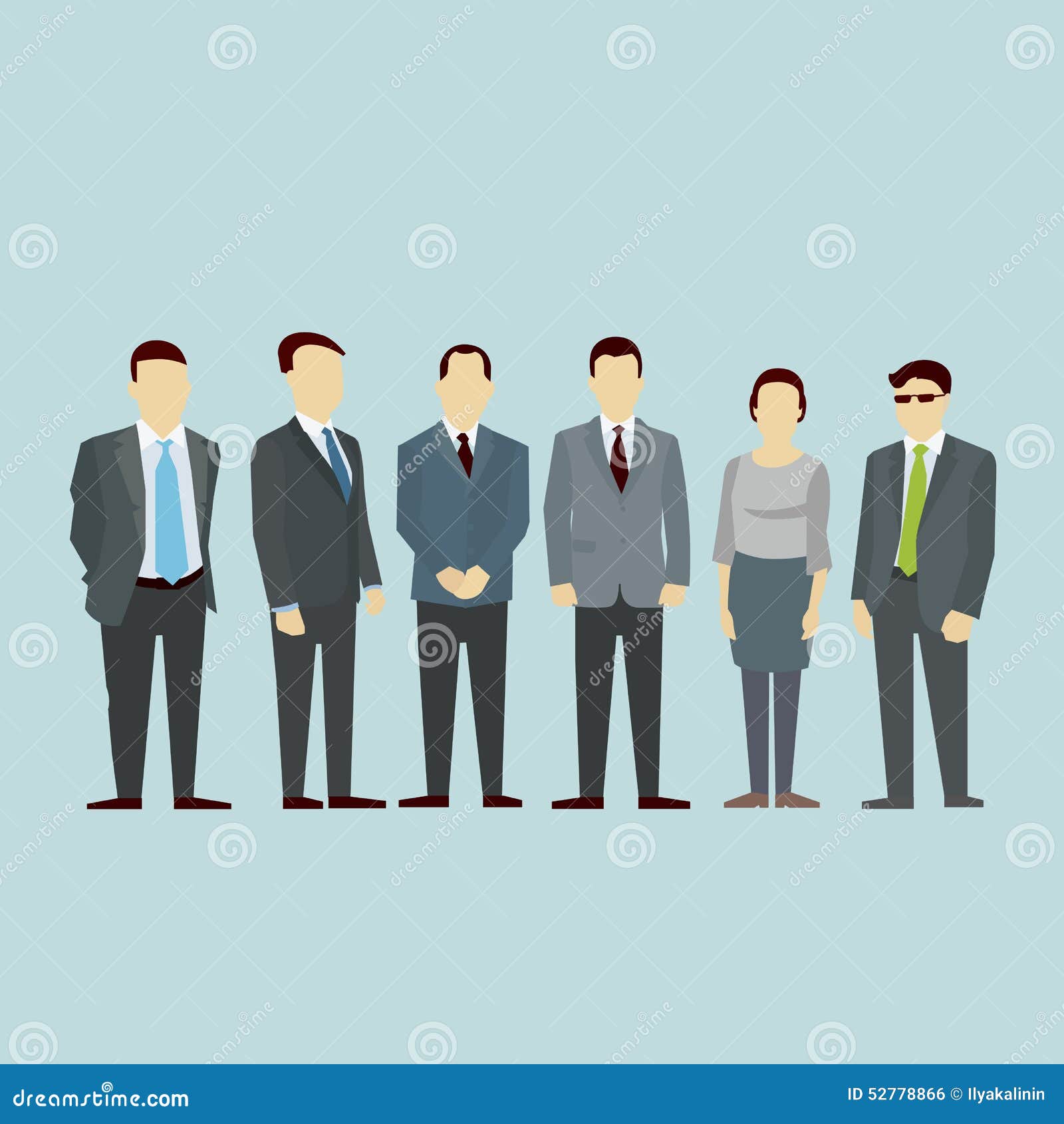 Business Men Team Concept of Group People. Vector Flat. Stock Vector ...