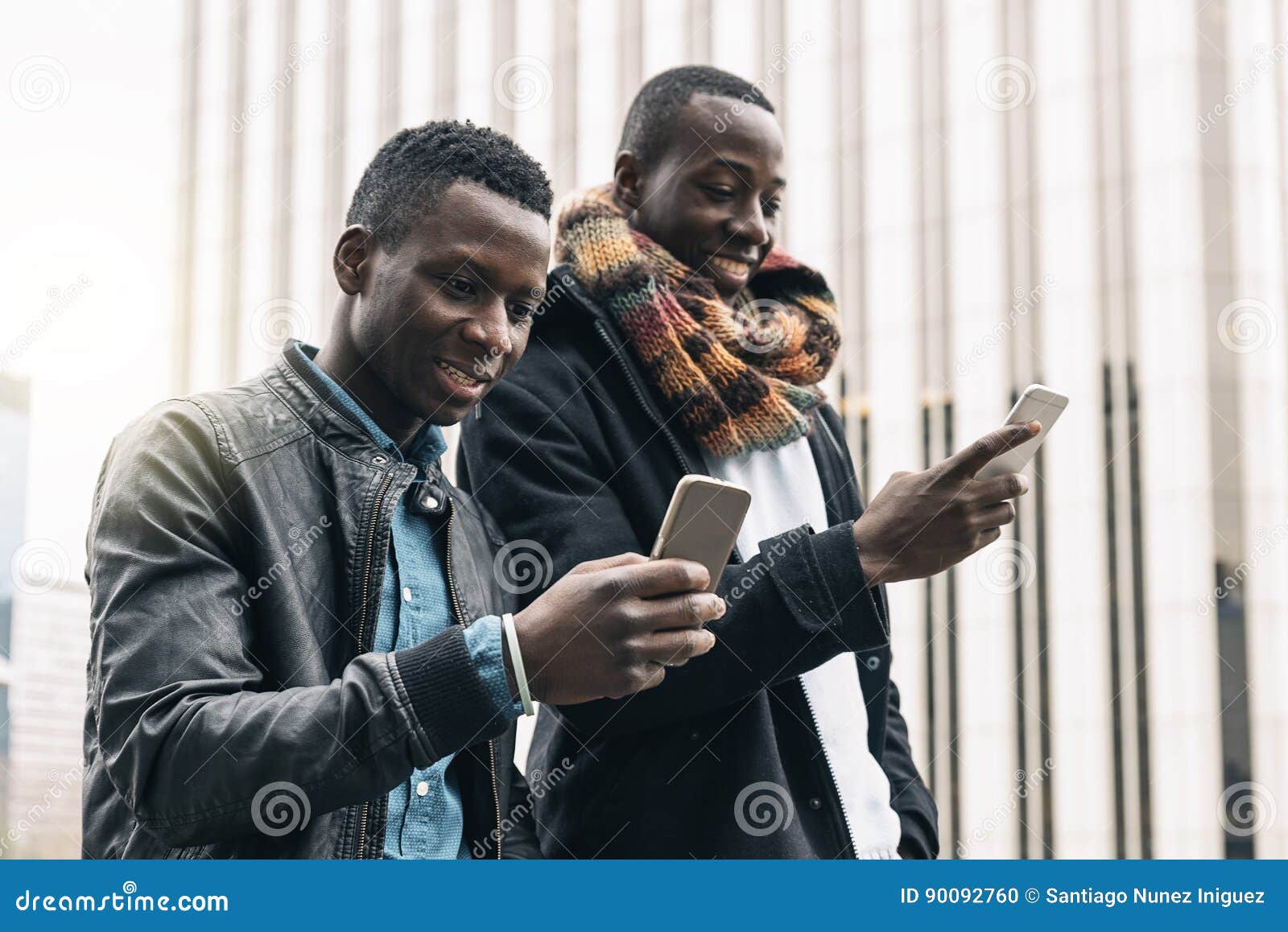 Business Men Using Mobile in the Street. Stock Photo - Image of people ...