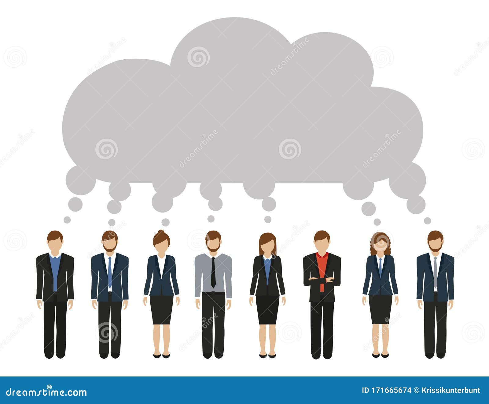 Business Men and Women Develop a Common Idea Stock Vector ...