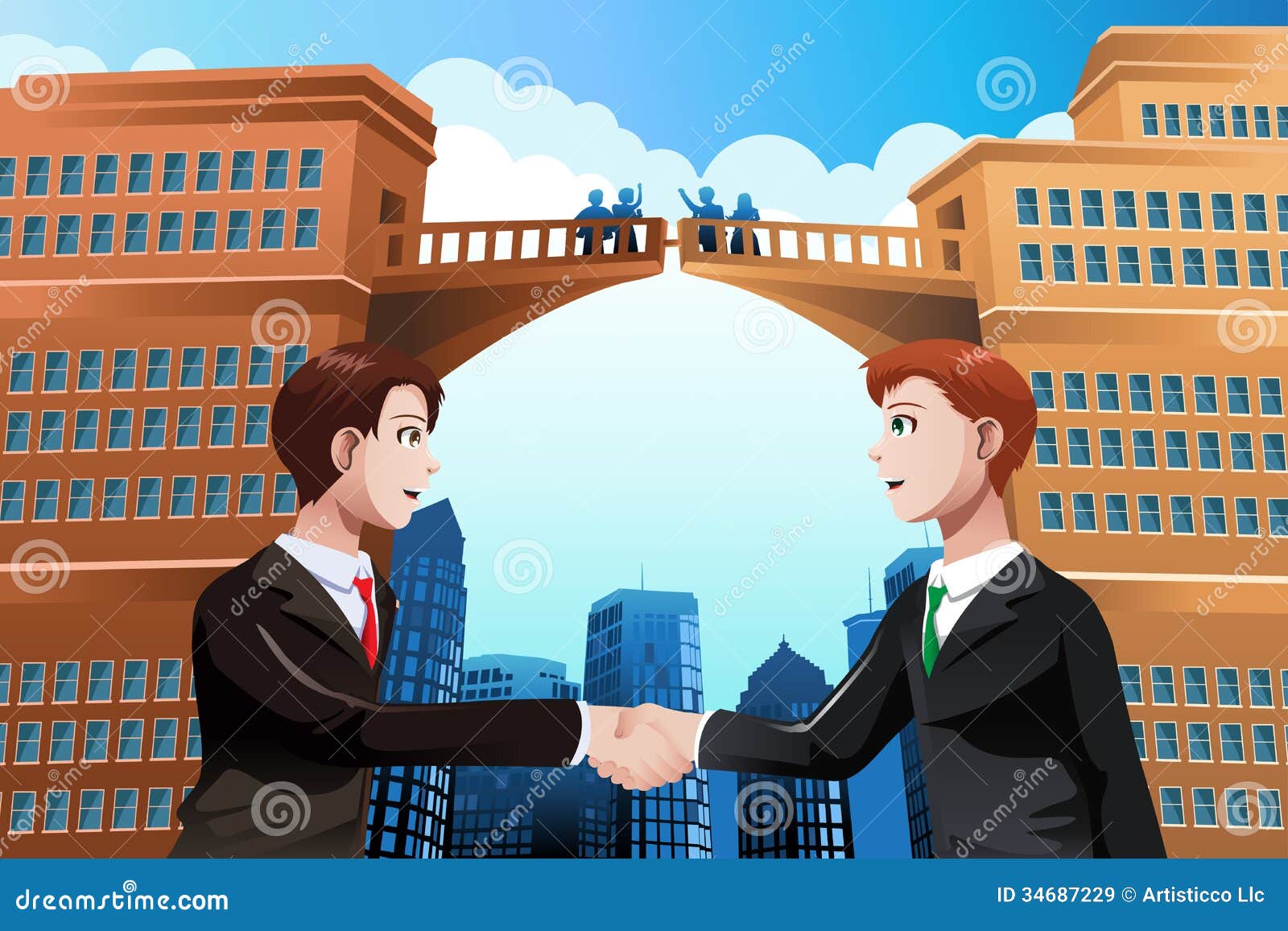 Business merger concept stock vector. Illustration of smiling - 34687229
