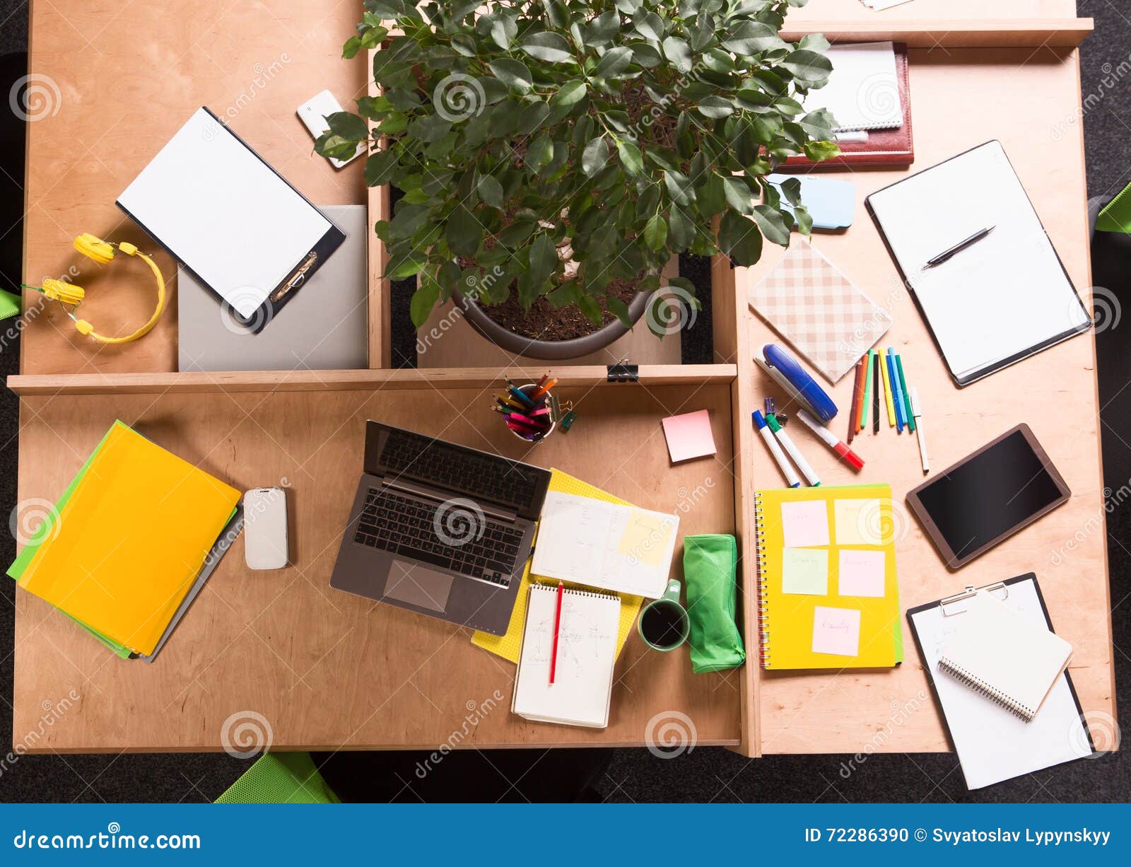 Business Mess on Working Table in Office Stock Photo - Image of ...