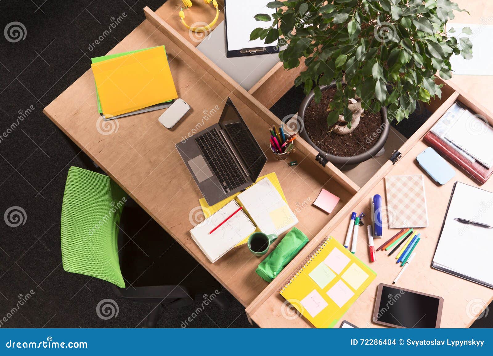 Business Mess on Working Table in Office Stock Photo - Image of ...