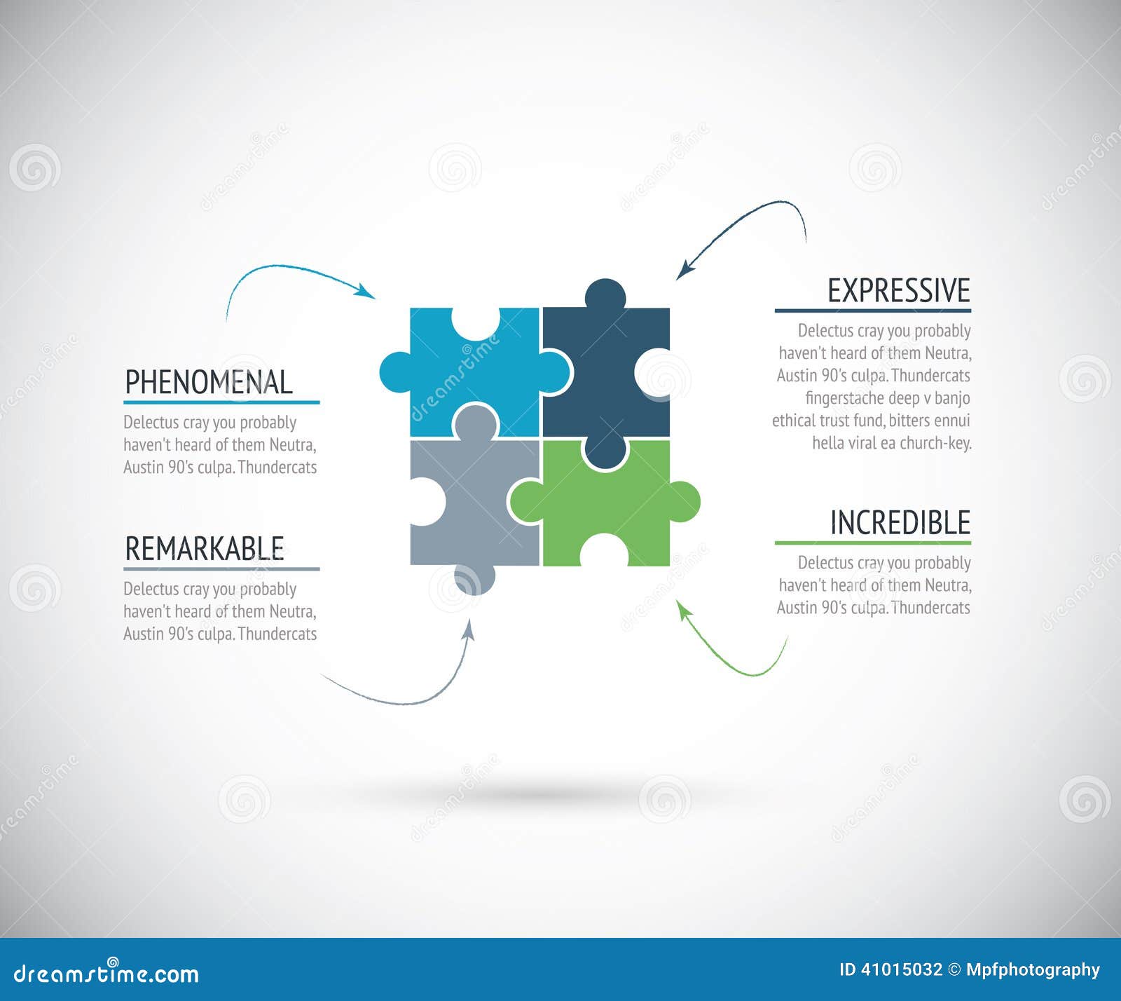 Business Metaphors, Four Puzzle Pieces Connection. Stock Vector ...