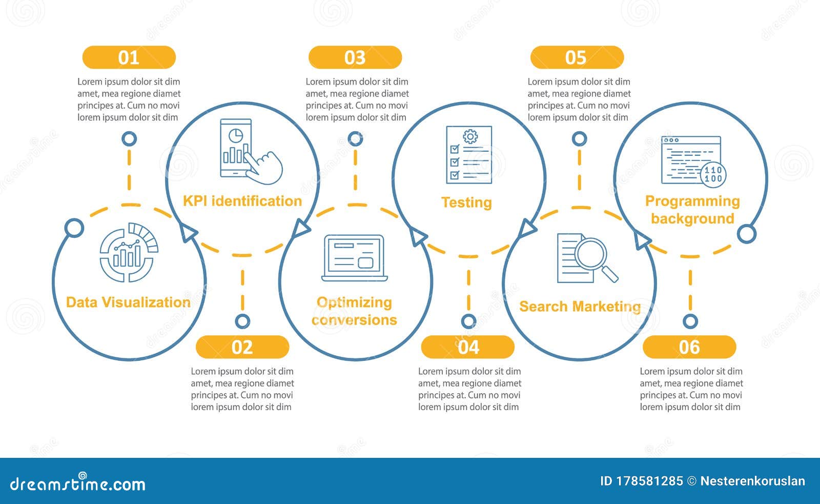 Business Metrics Courses Vector Infographic Template Stock Vector ...