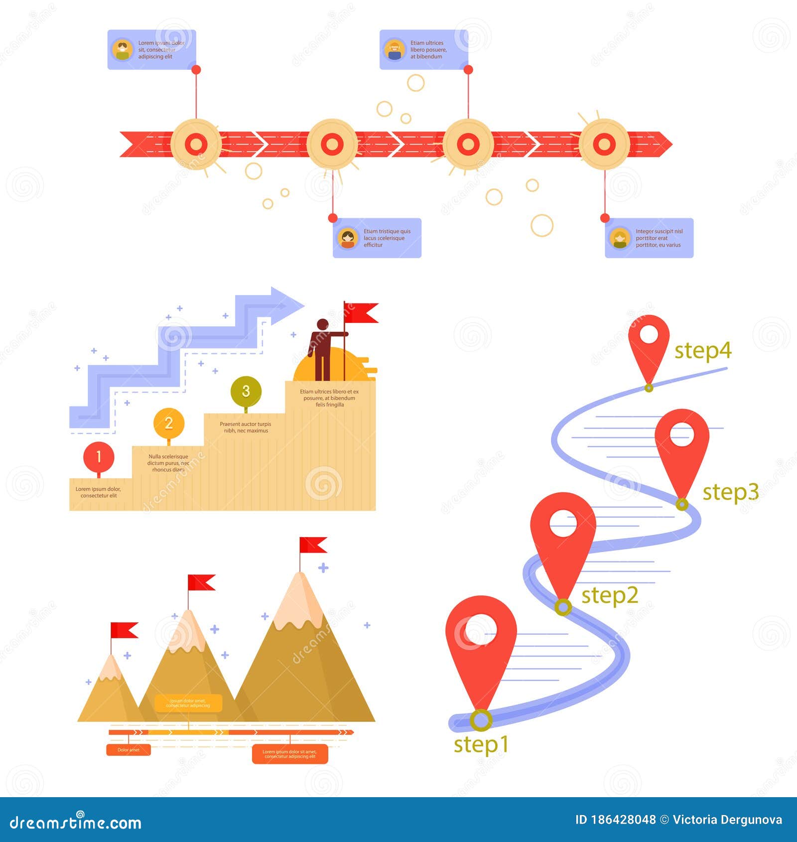 Business Milestones Timeline Workflow Stock Vector - Illustration of ...