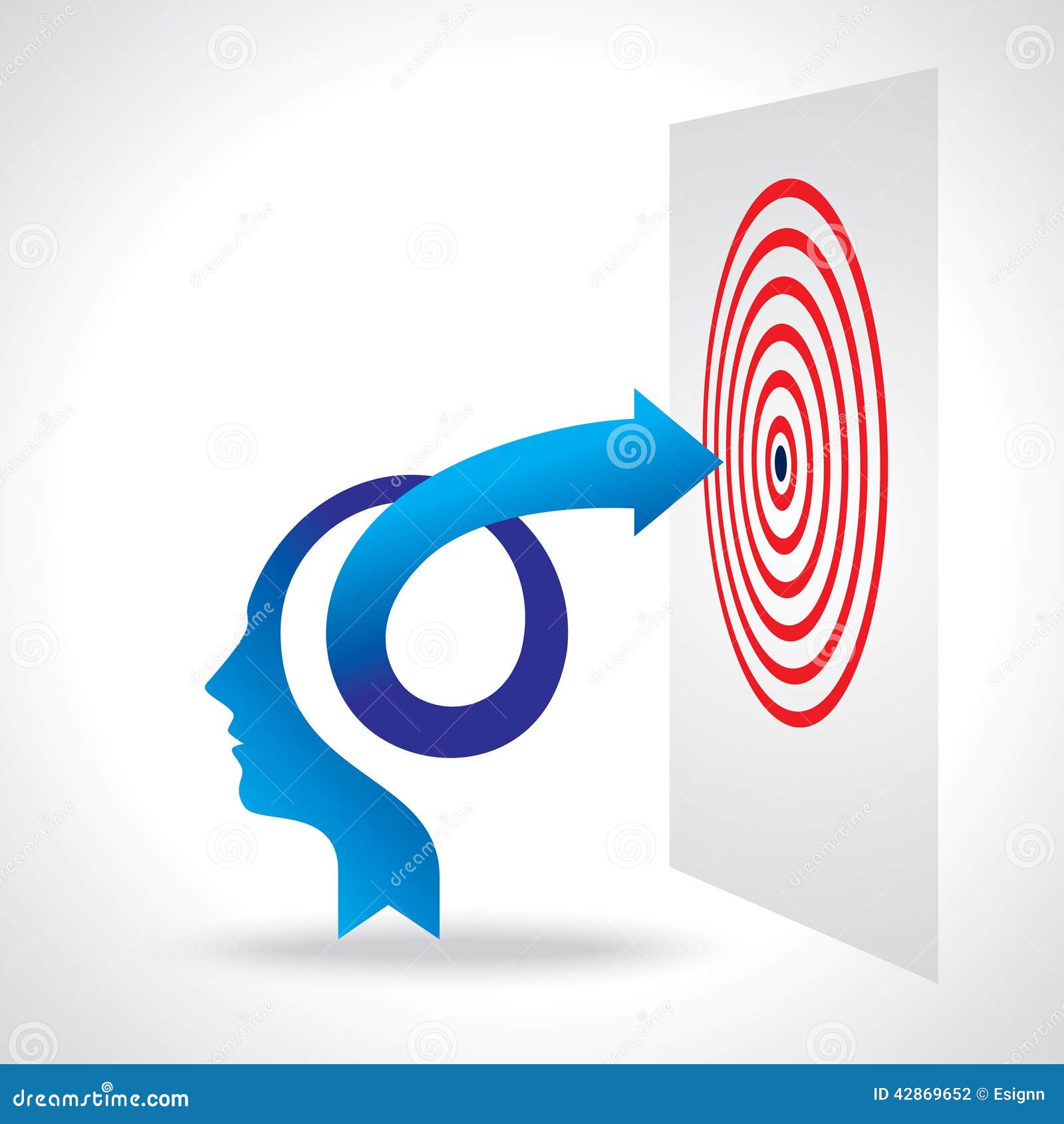 Business Mind and Goal with Arrow Stock Vector - Illustration of human ...