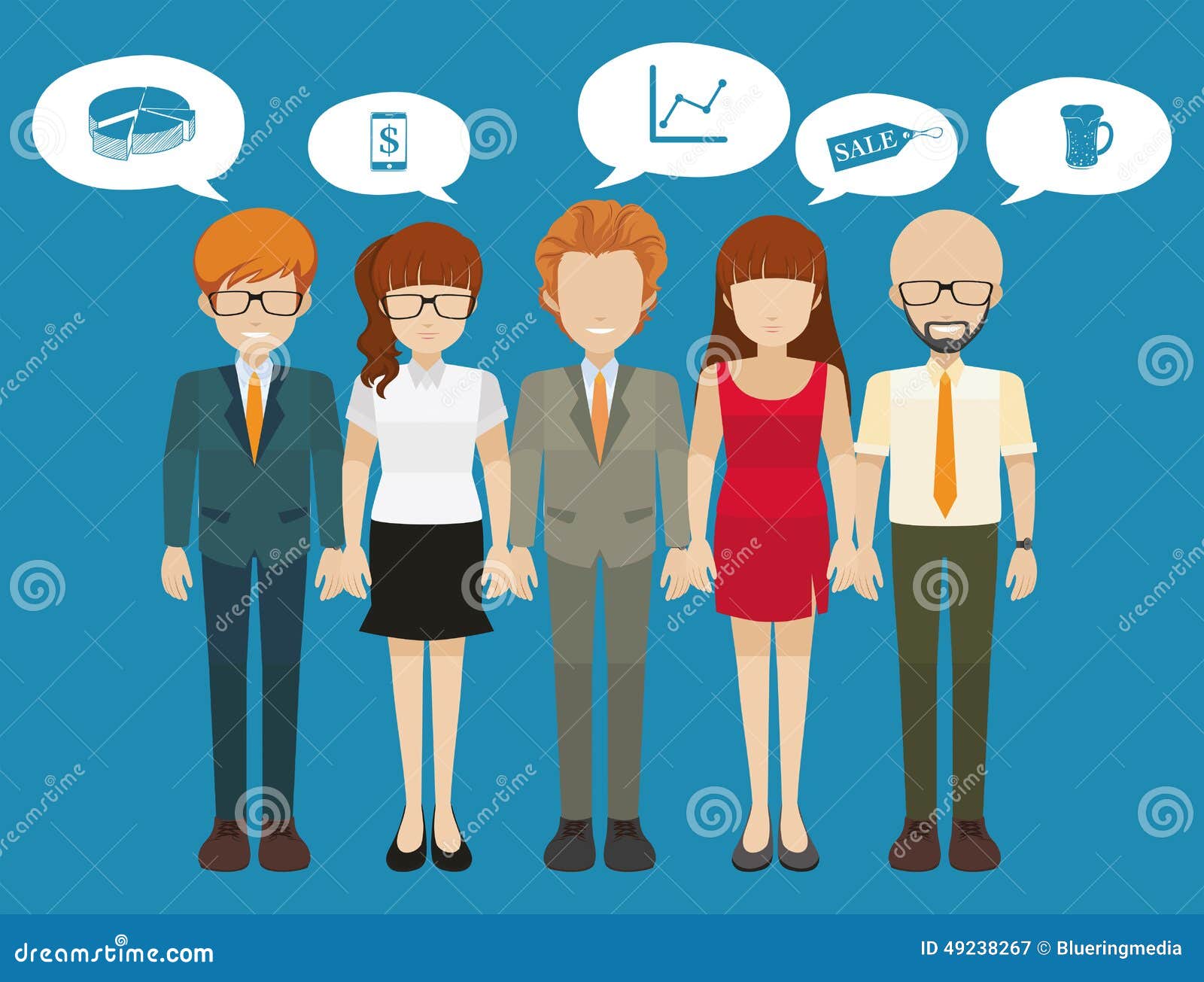 Business Minded People with Different Thoughts Stock Vector ...