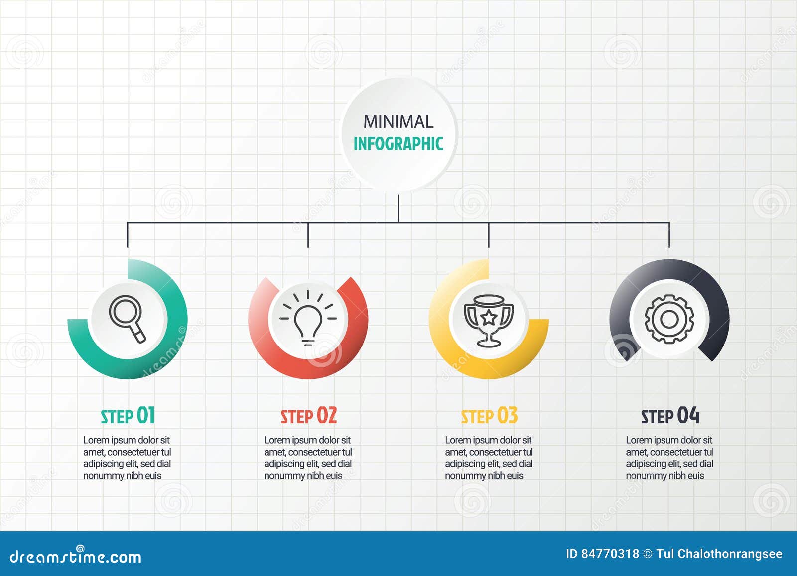 Business Minimal Infographic Template Stock Vector - Illustration of ...