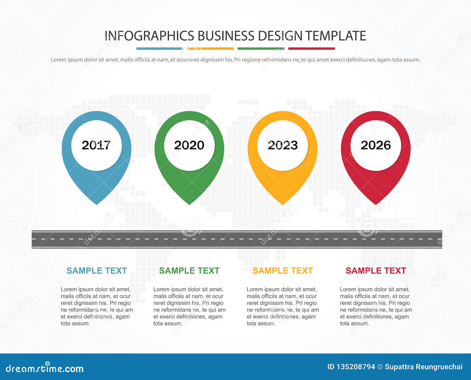 Business Minimal Infographic Template. 4 Steps Business Milestone ...