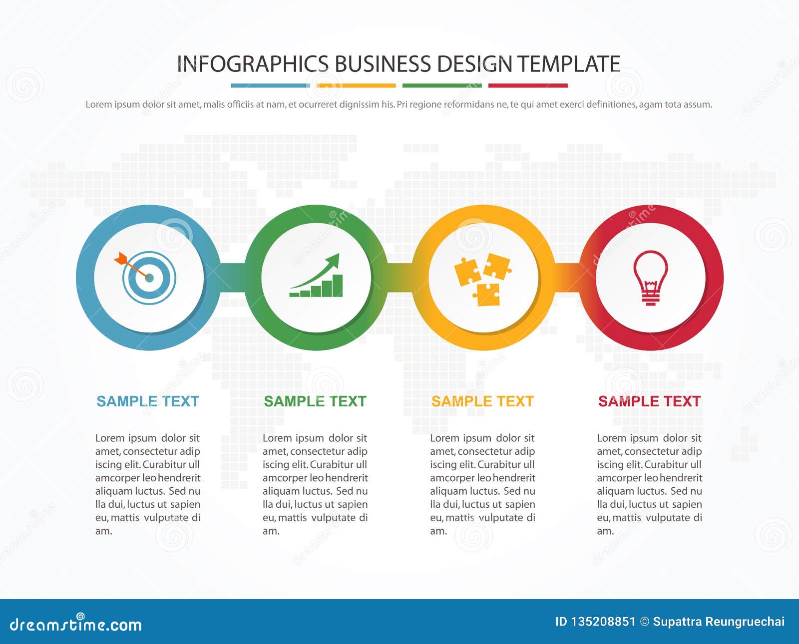Business Minimal Infographic Template. 4 Steps Business Milestone ...