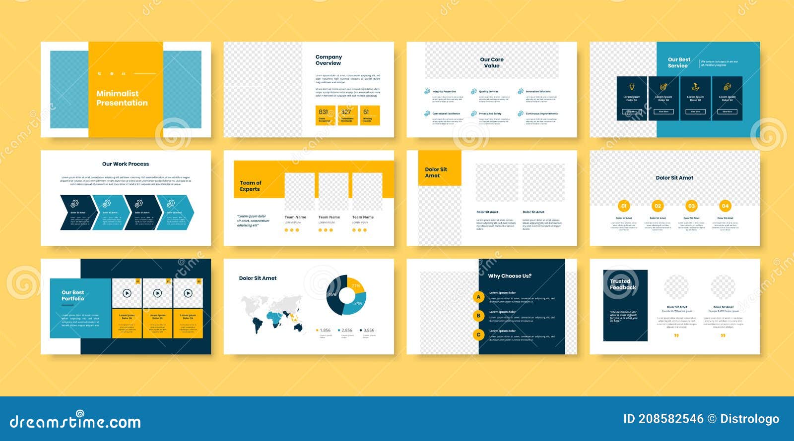 Business Minimal Slides Presentation Template Stock Vector ...