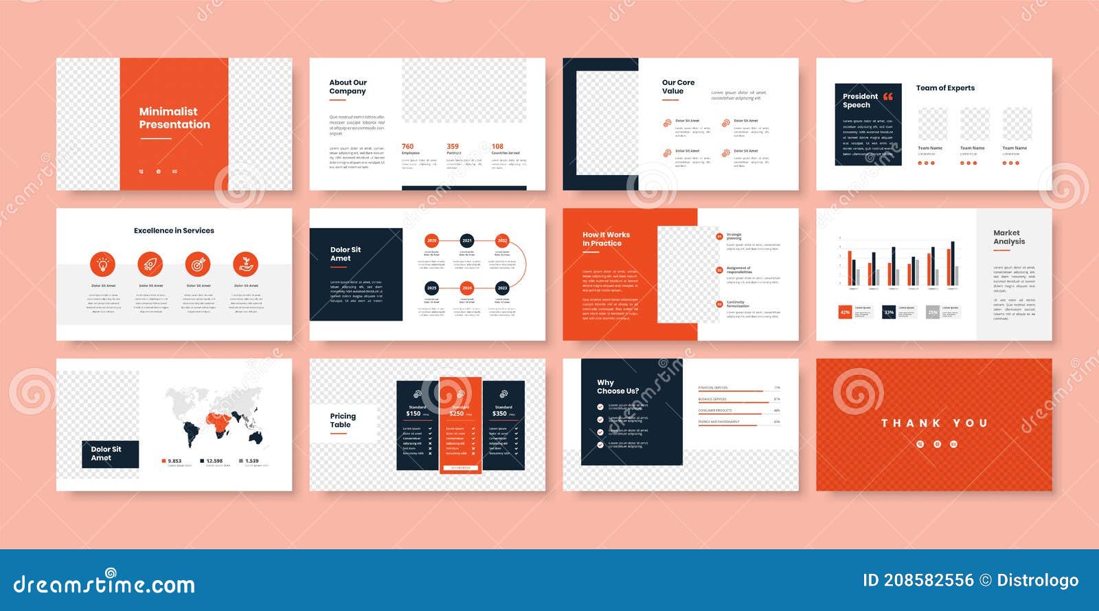 Business Minimal Slides Presentation Template Stock Vector ...