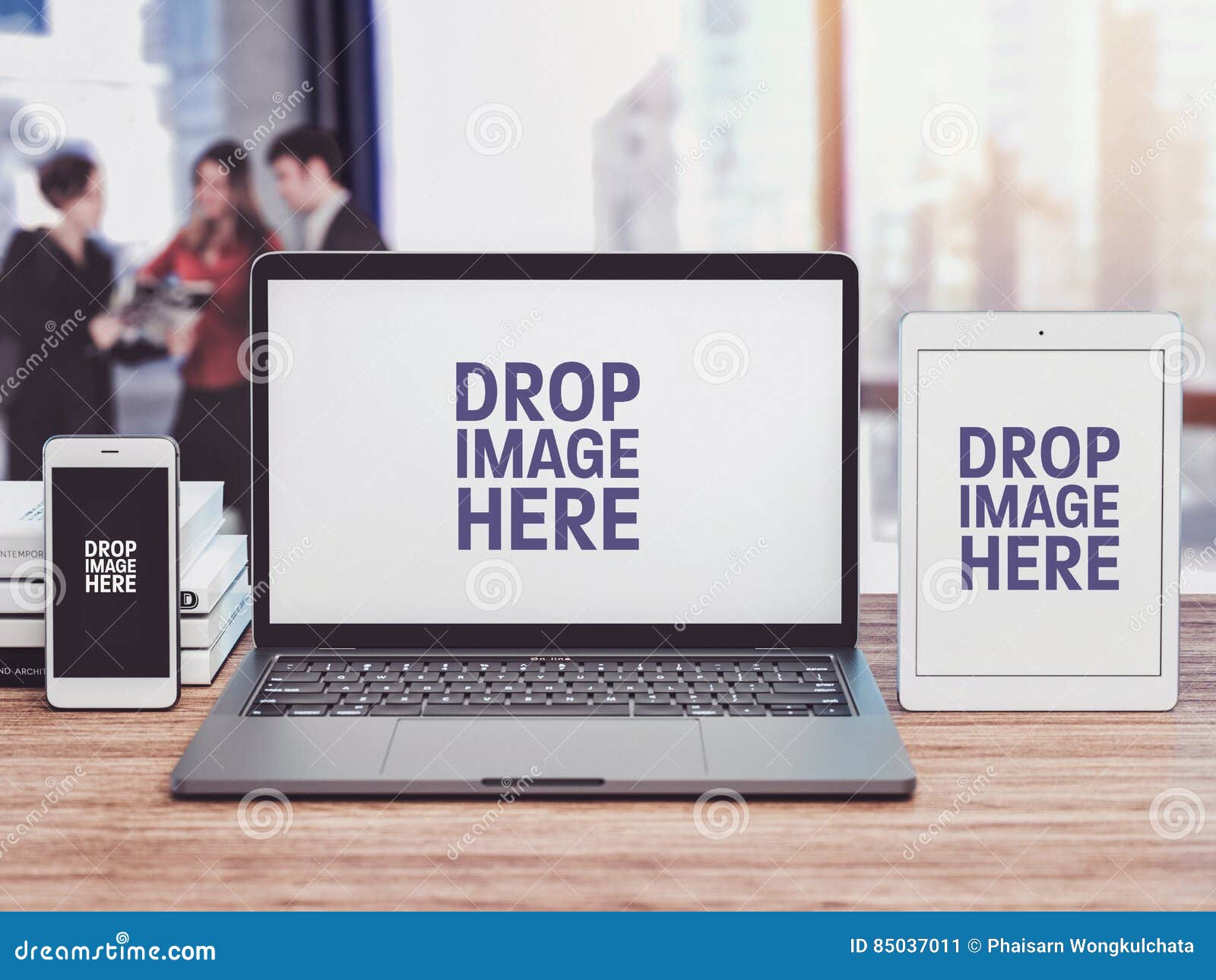 Business it mockup, stock image. Image of book, monitor - 85037011