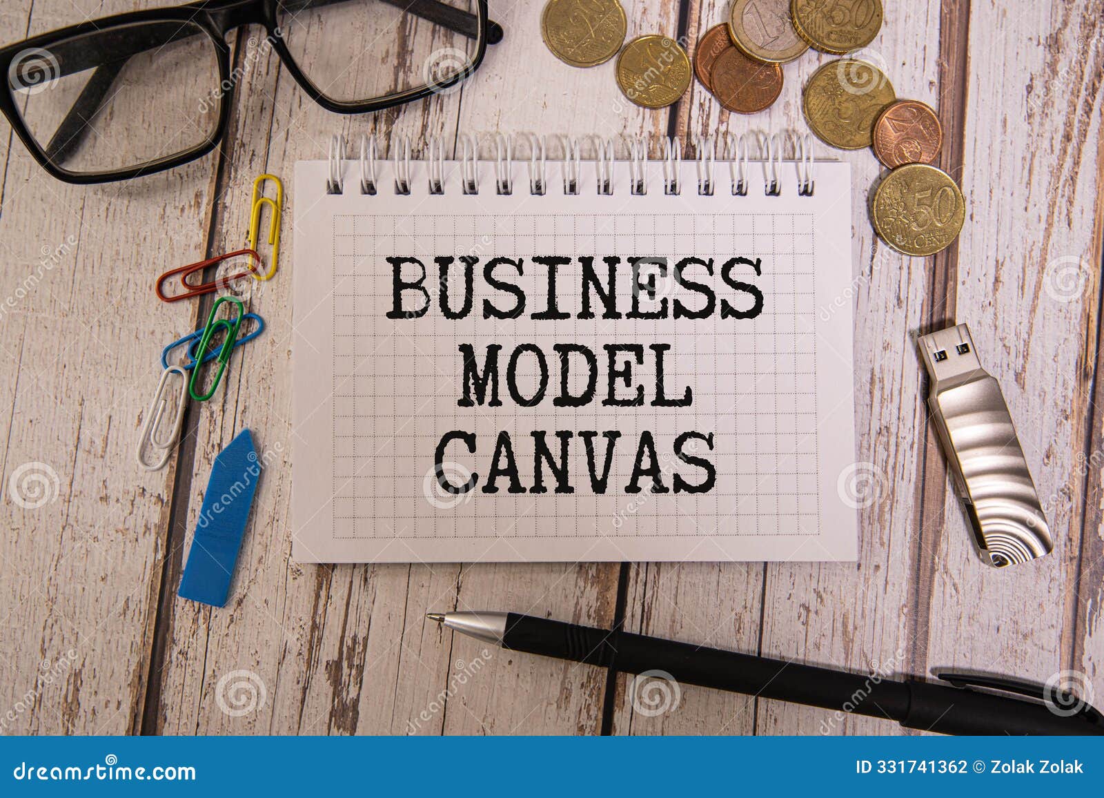 Business Model Canvas, Concept, Wooden Blocks with Slogan Business ...